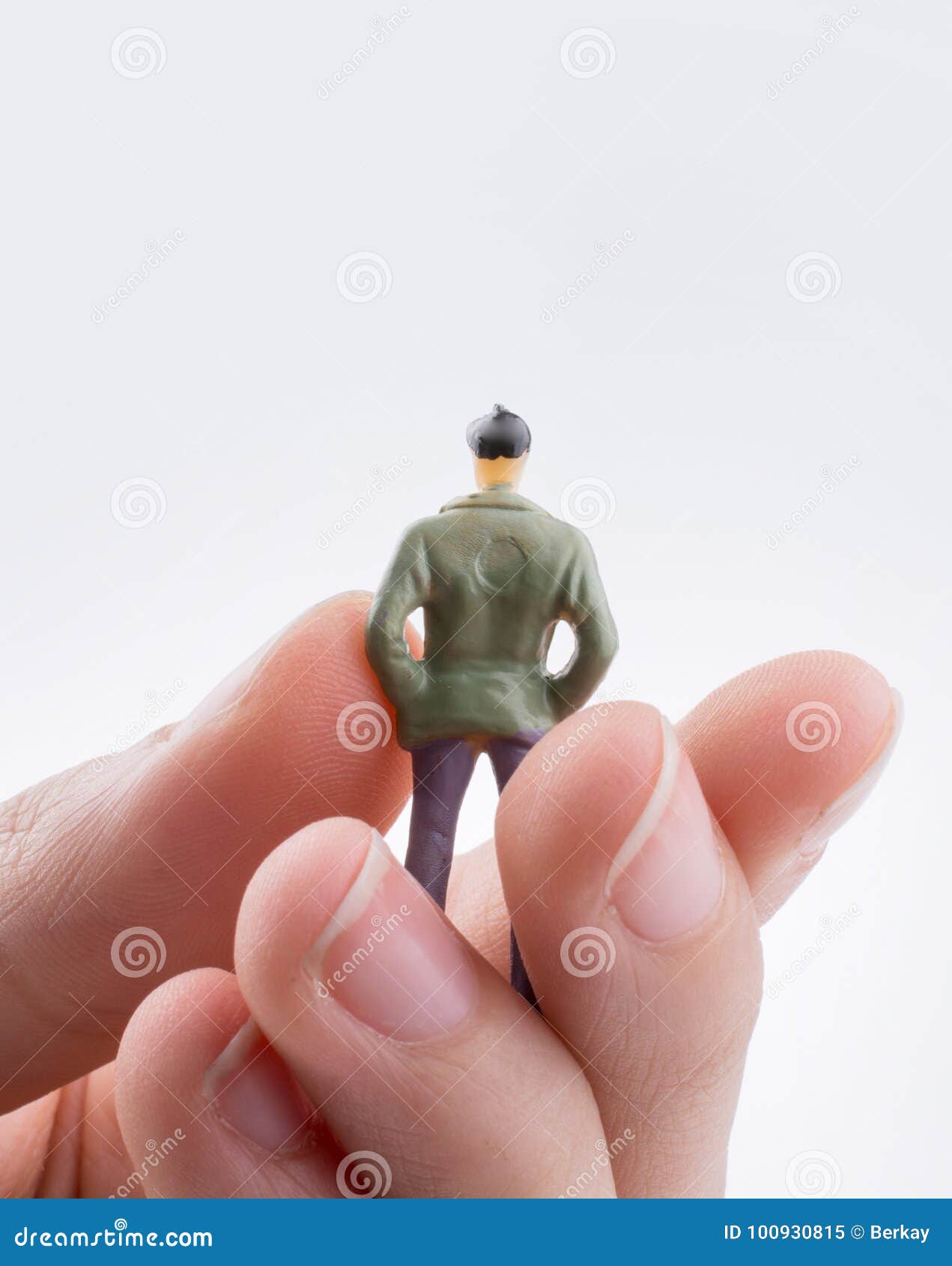 Hand holding a figure stock image. Image of woman, idea - 100930815