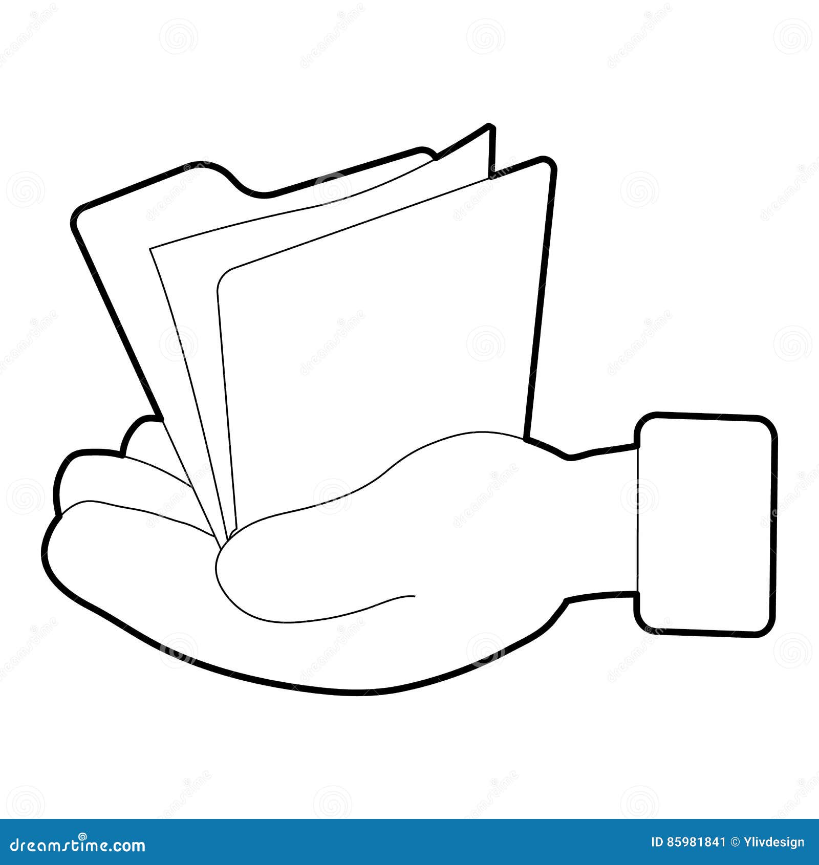Hand Holding File Folder Icon, Isometric 3d Style Stock Vector ...