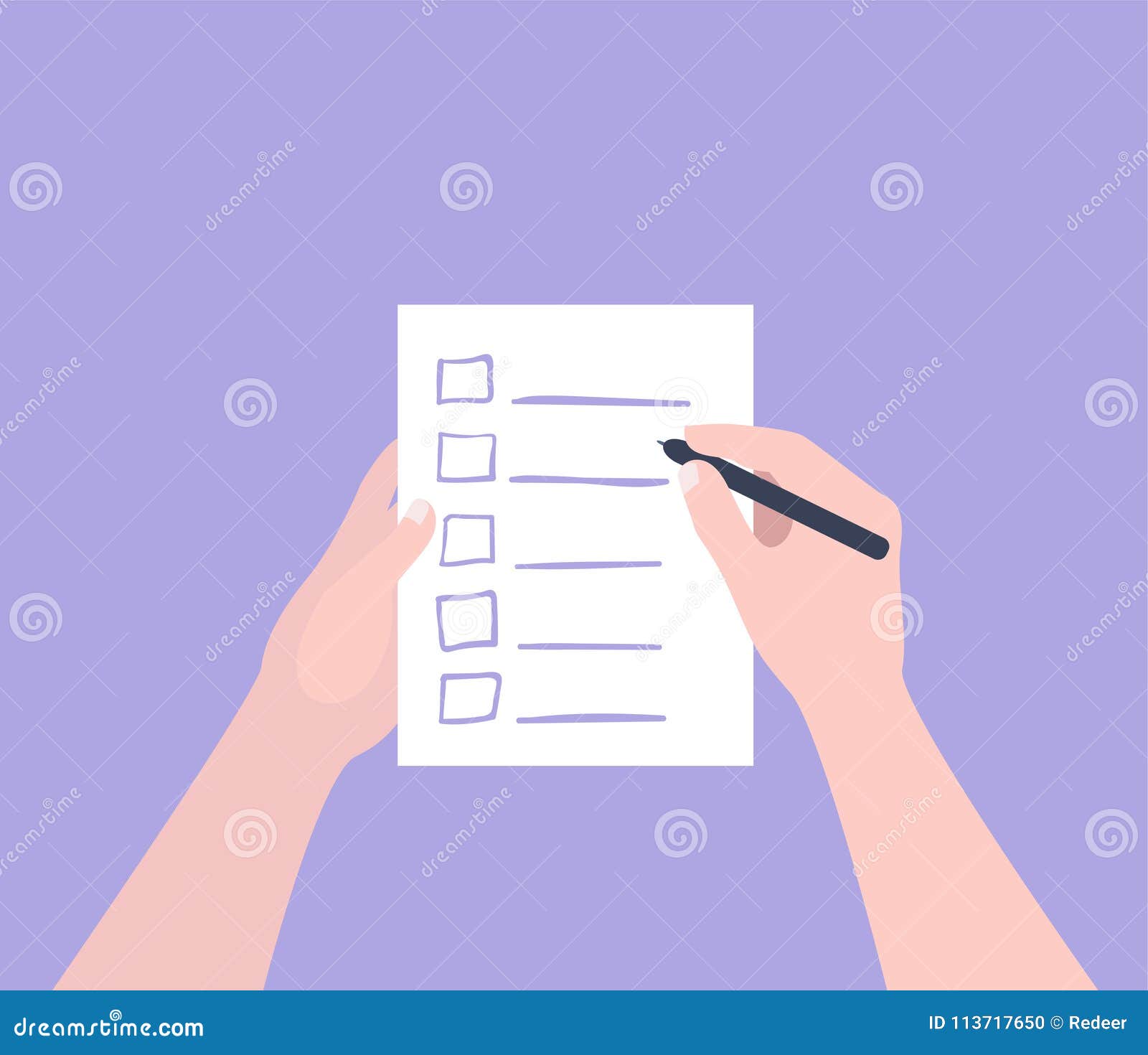 Hand Holding Filling Form Checklist. To Do List Flat Vector ...