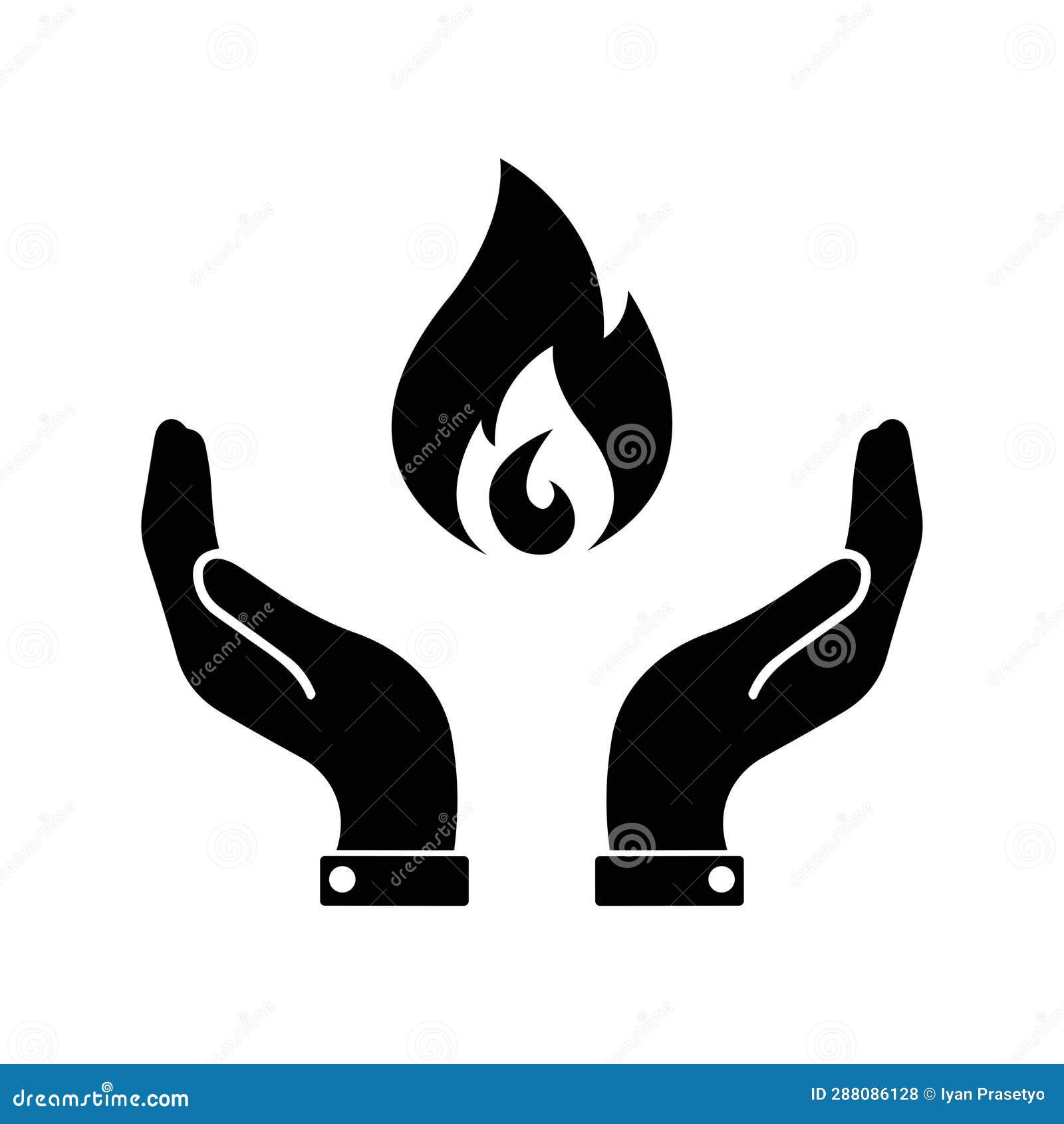 Hand Holding a Fire Icon, Flat Design Best Vector Icon Stock Vector ...