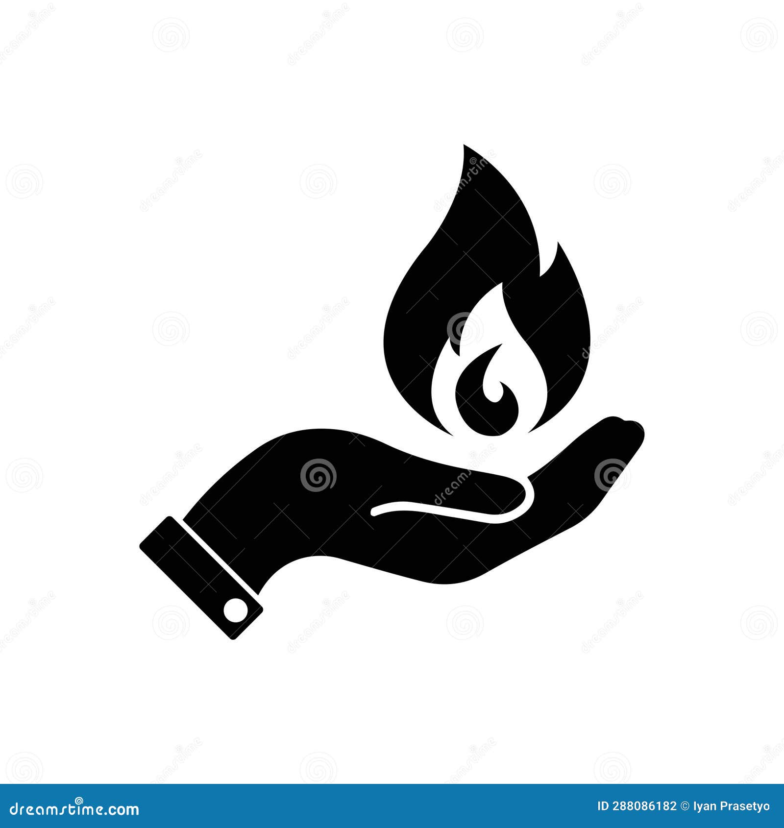 Hand Holding a Fire Icon, Flat Design Best Vector Icon Stock Vector ...