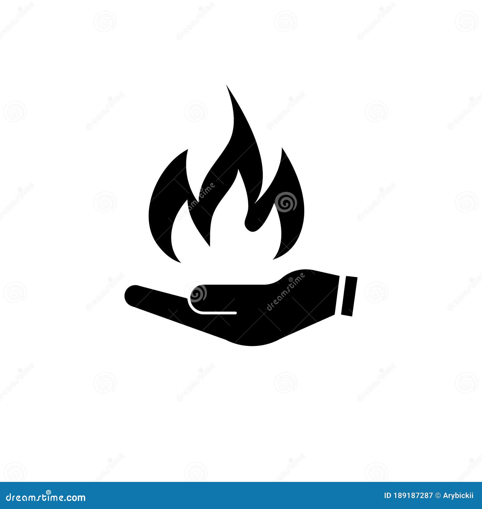 Hand Holding a Fire Icon. Vector Stock Vector - Illustration of fire ...
