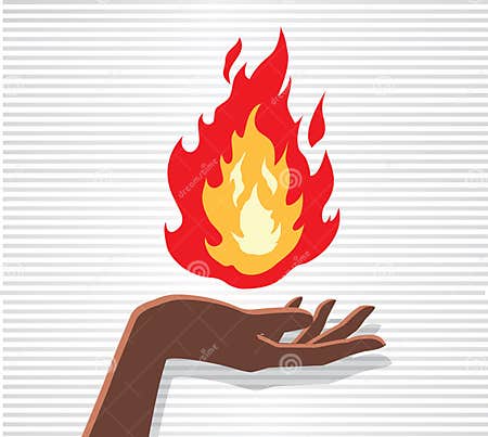 Fire Hand stock vector. Illustration of technology, fire - 30309985