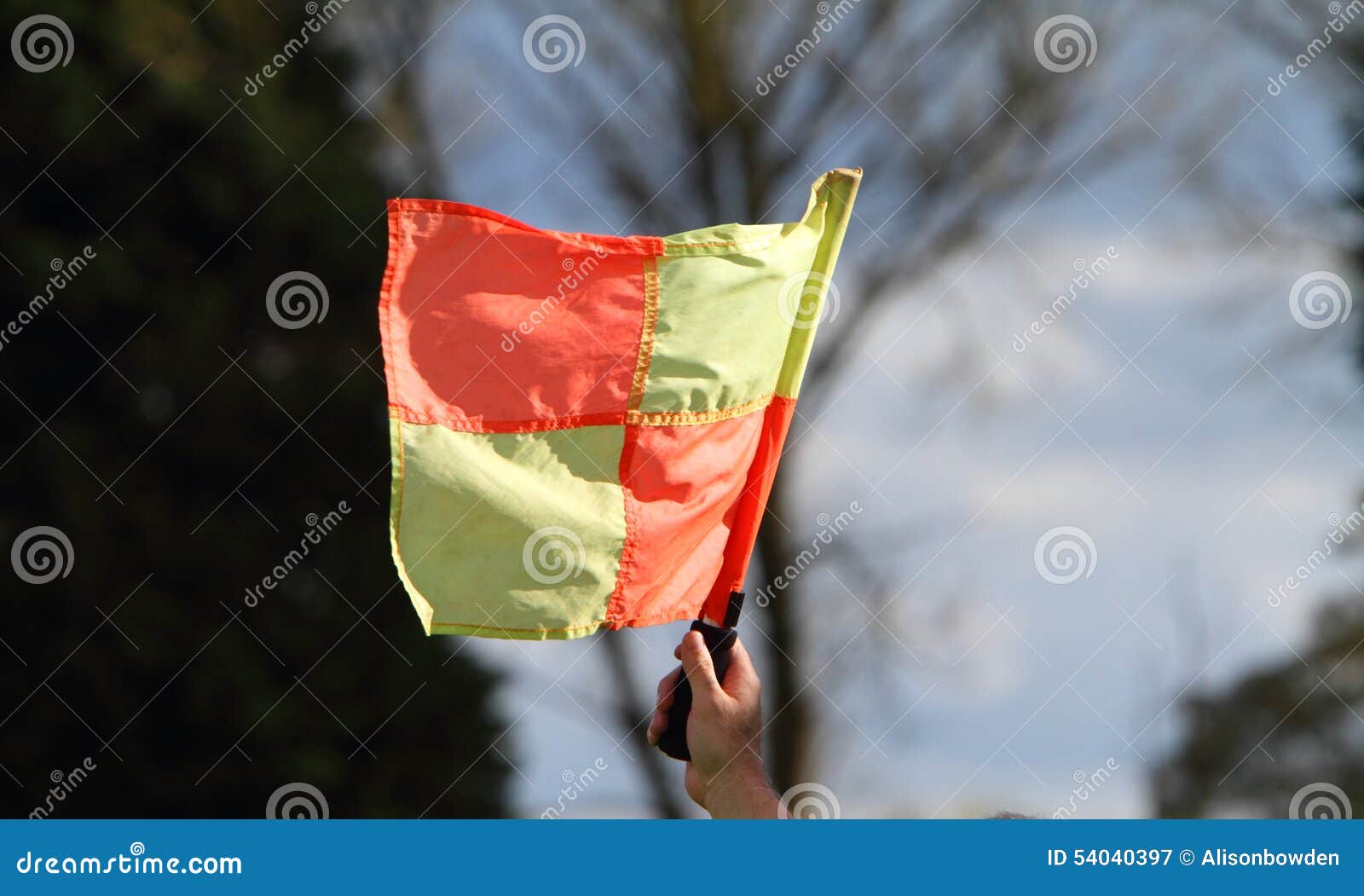 Hand Holding a Flag at a Sporting Event Stock Image - Image of wind ...