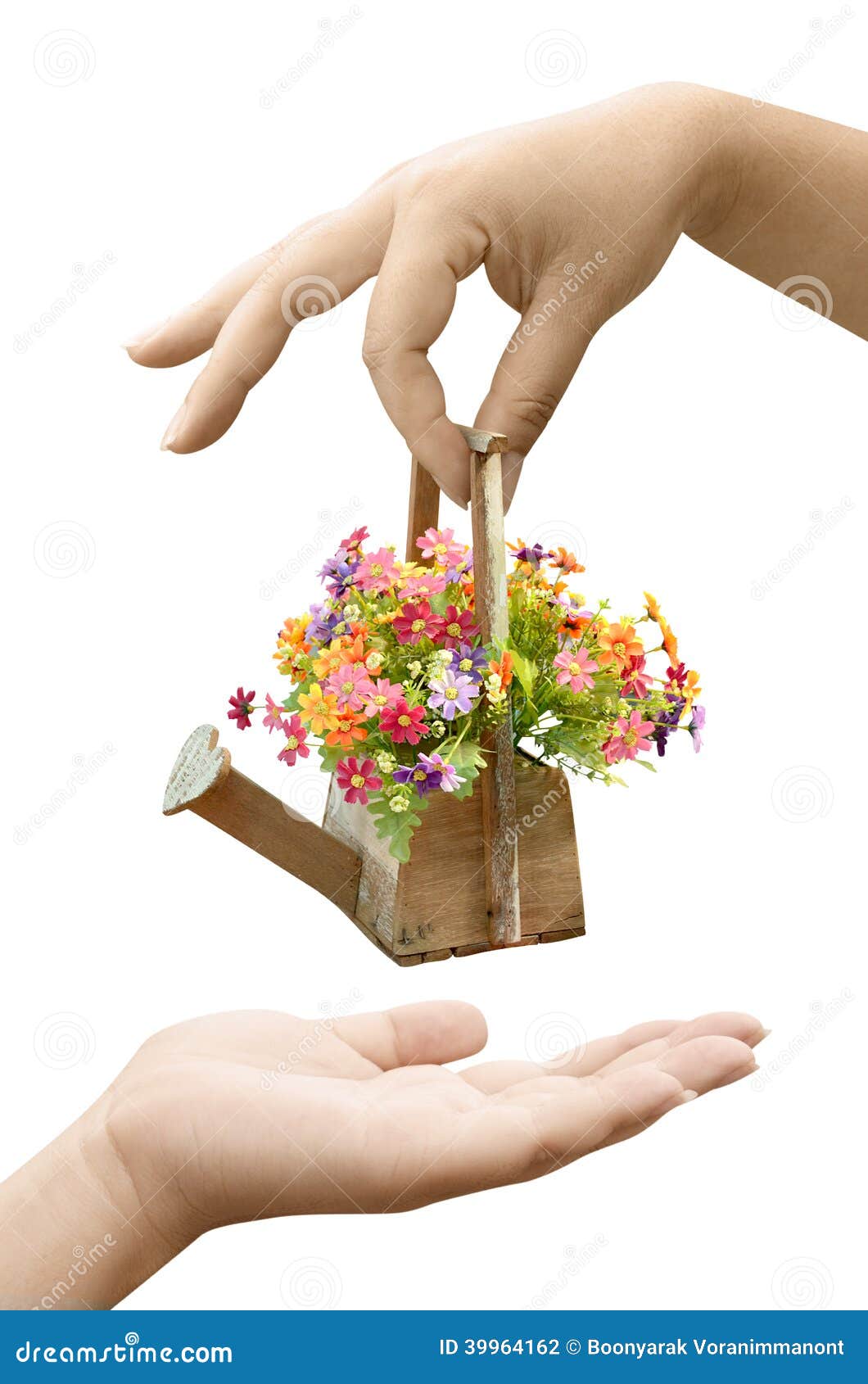 Hand Holding Flower Bouquet Stock Photo - Image of sale, flowers: 39964162
