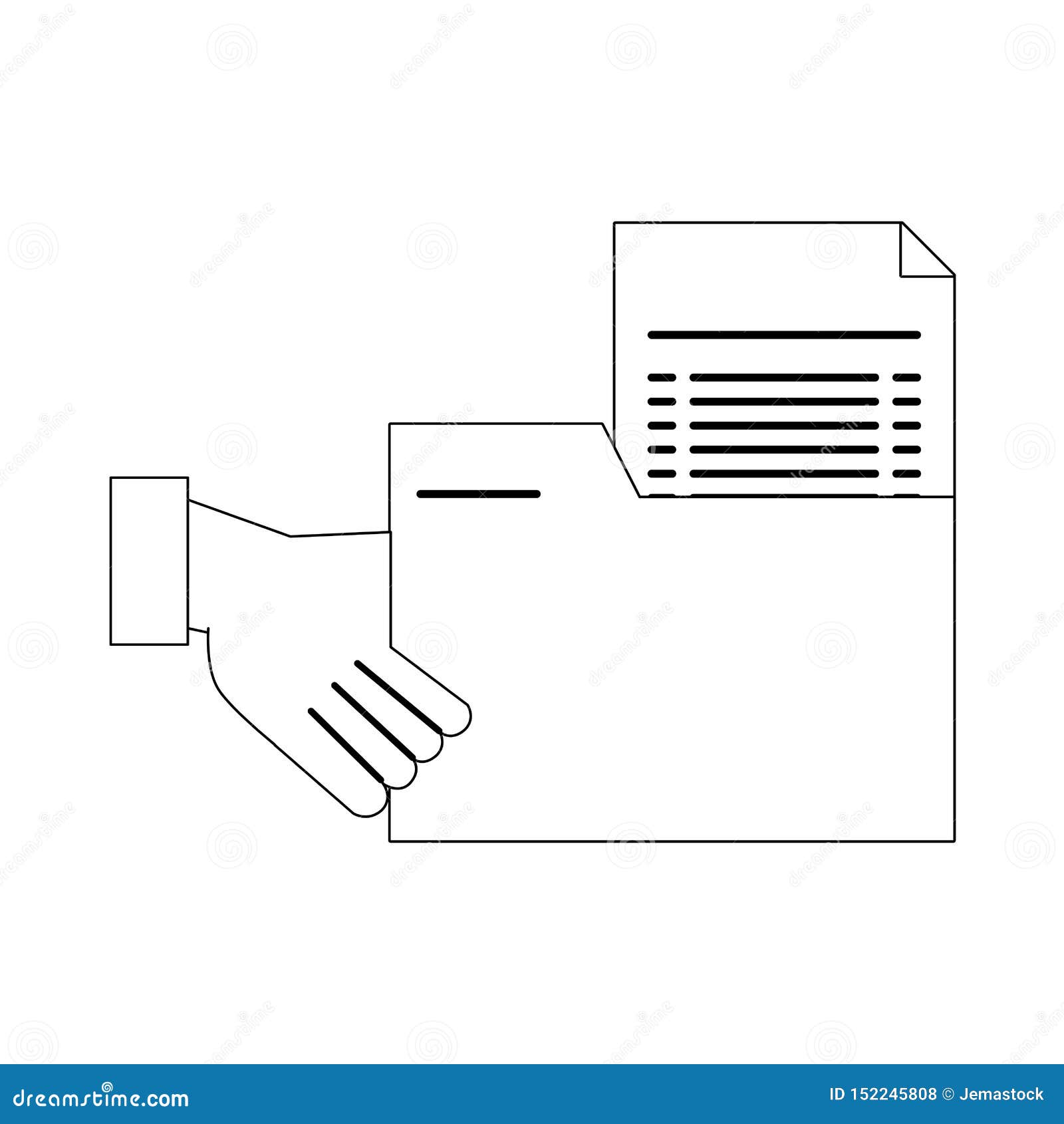 Hand Holding Folder Document Symbol Stock Vector - Illustration of icon ...