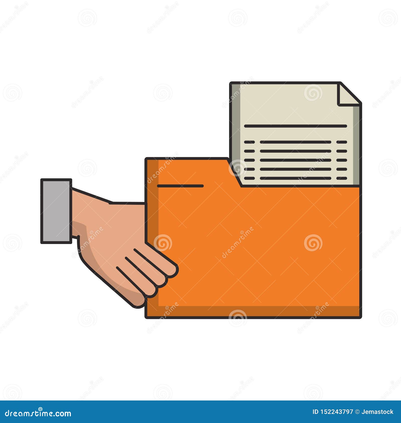 Hand Holding Folder Document Symbol Stock Vector - Illustration of ...