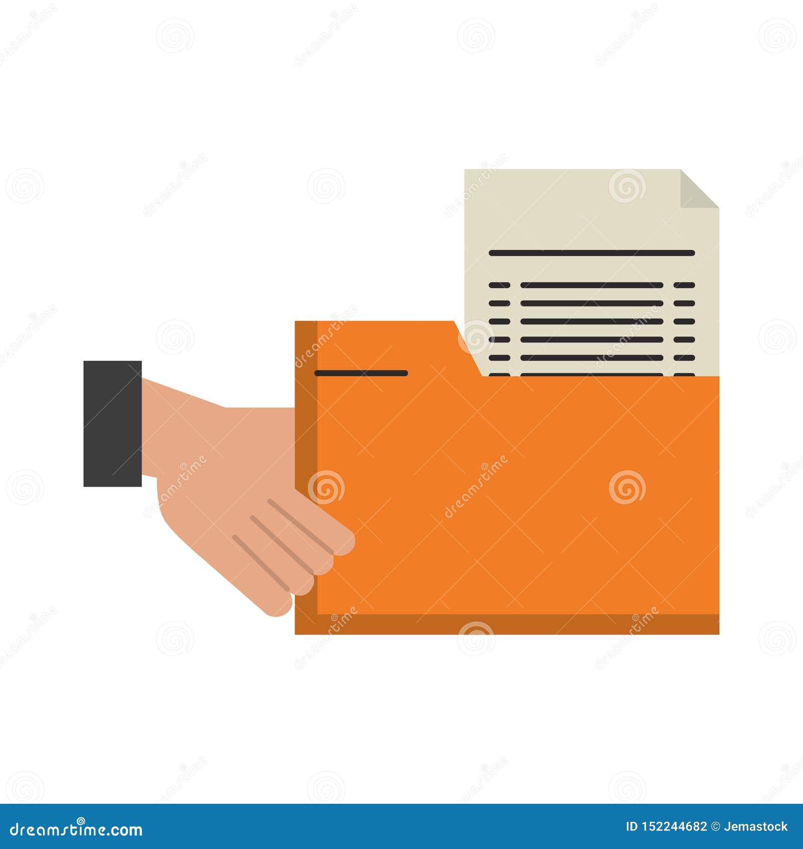 Hand Holding Folder Document Symbol Stock Vector - Illustration of ...