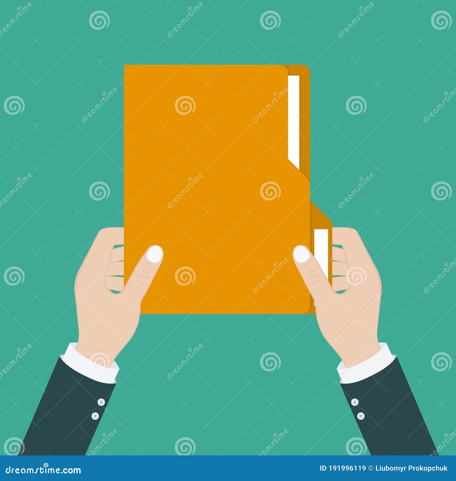 Hand Holding Folder. Document in Hand Stock Illustration - Illustration ...