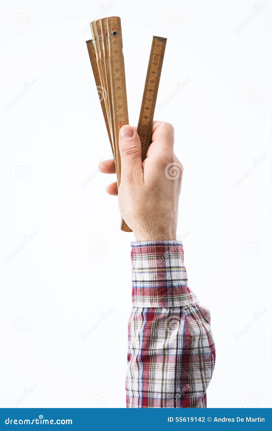 Hand Holding a Folding Ruler Stock Photo - Image of measuring, holding ...