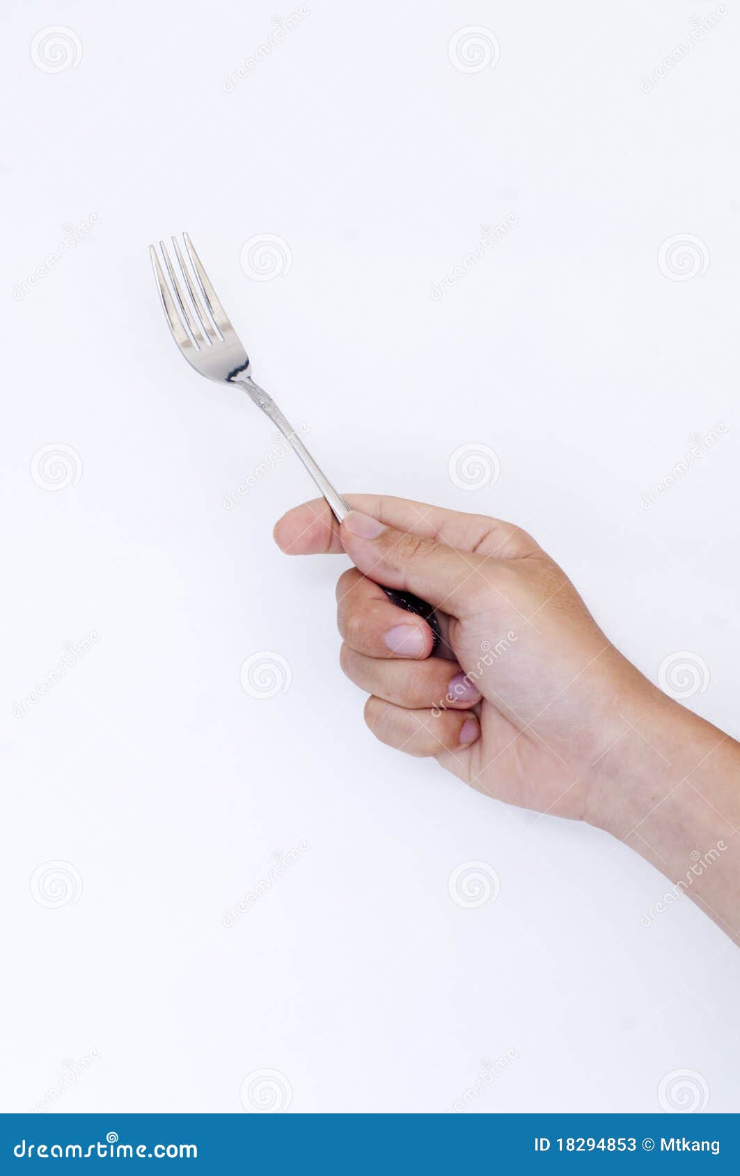 Hand holding fork stock image. Image of fork, dining - 18294853