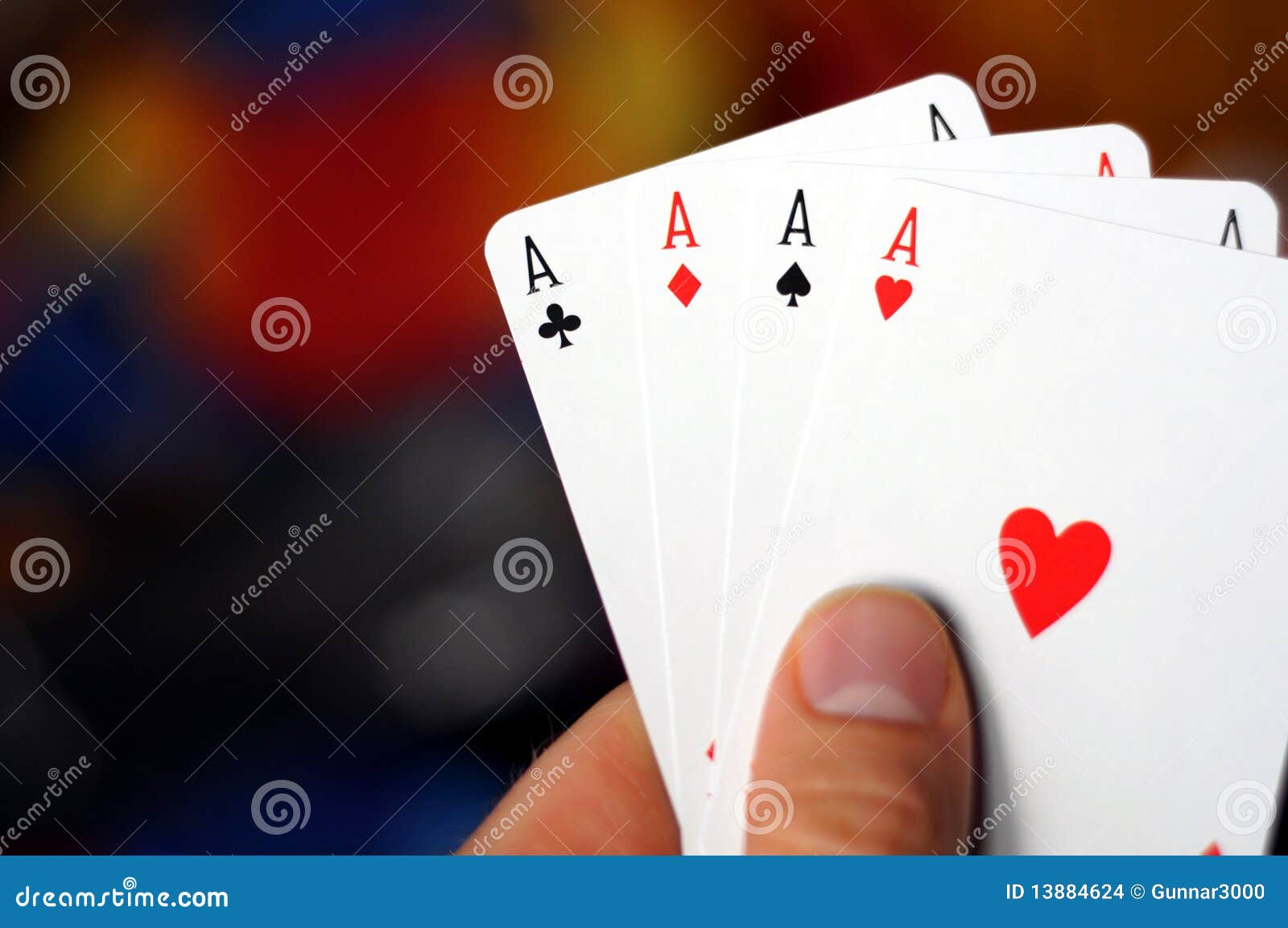 Hand holding four aces stock photo. Image of jackpot - 13884624