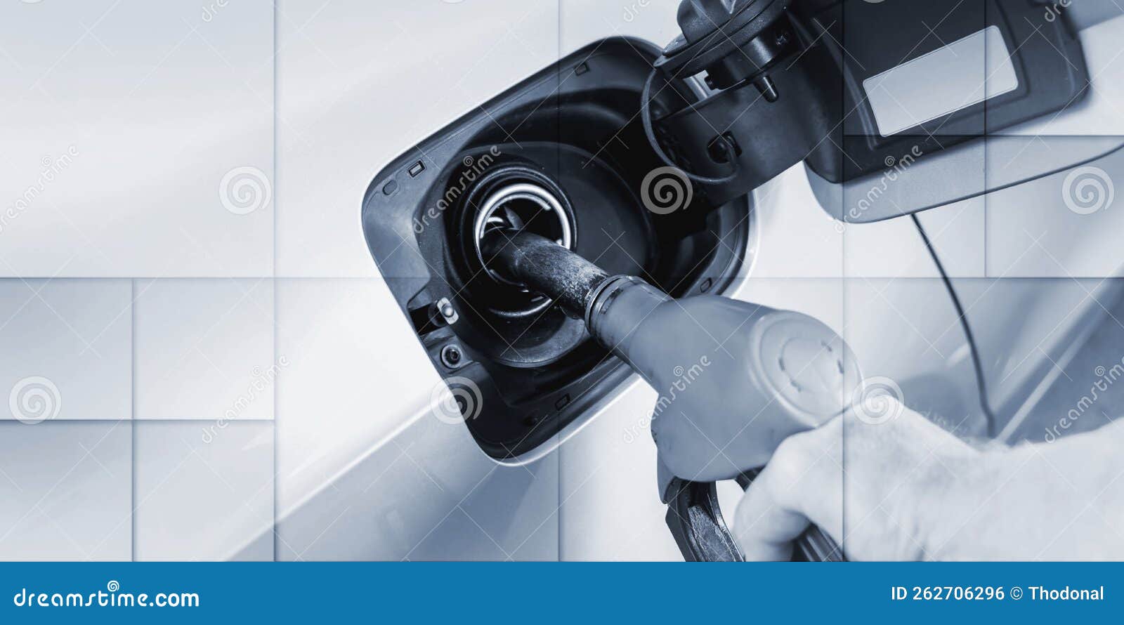 Hand Holding Fuel Pump Nozzle and Refilling Car, Geometric Pattern ...