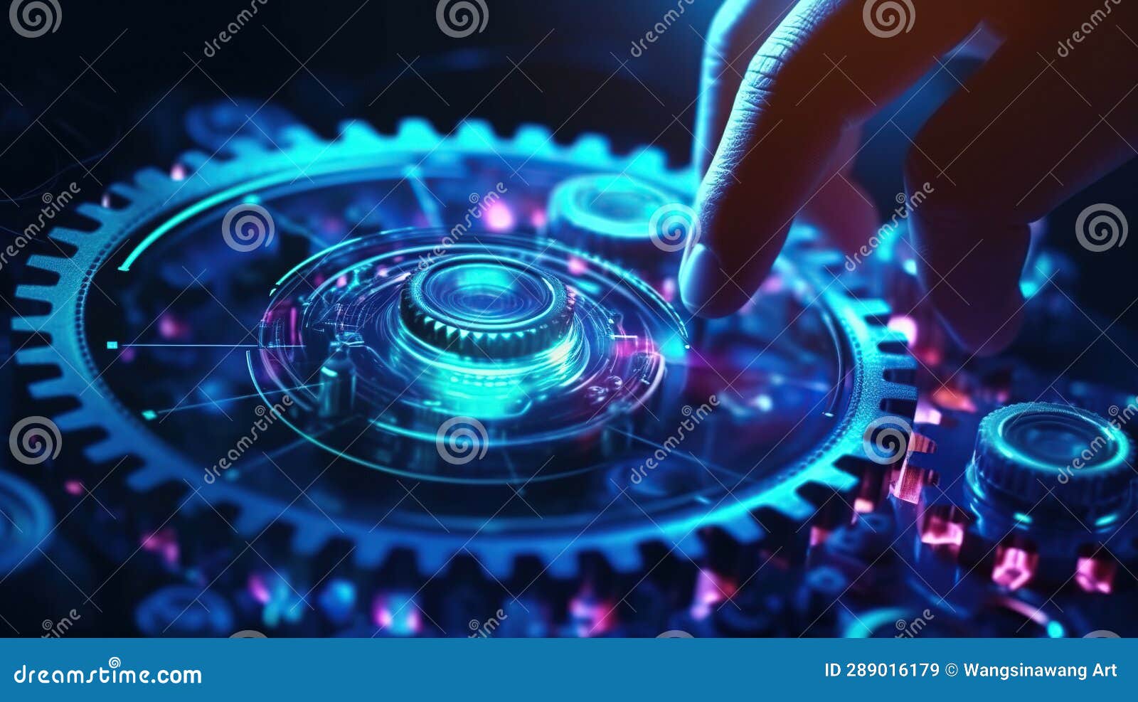 Hand Holding Gear Cog Machine Stock Image - Image of information ...