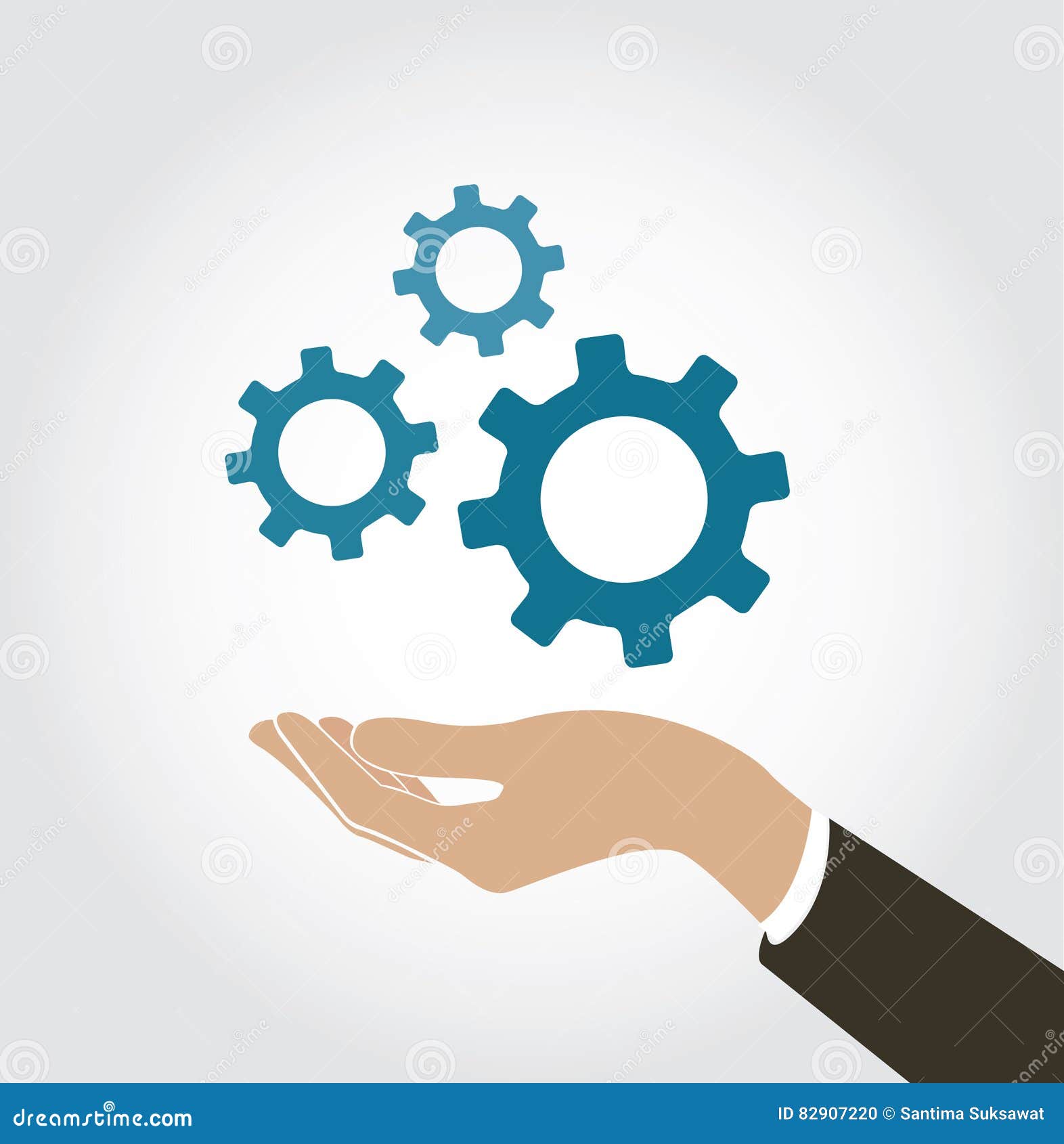 Hand Holding Gear Icon Vector Stock Vector - Illustration of ...