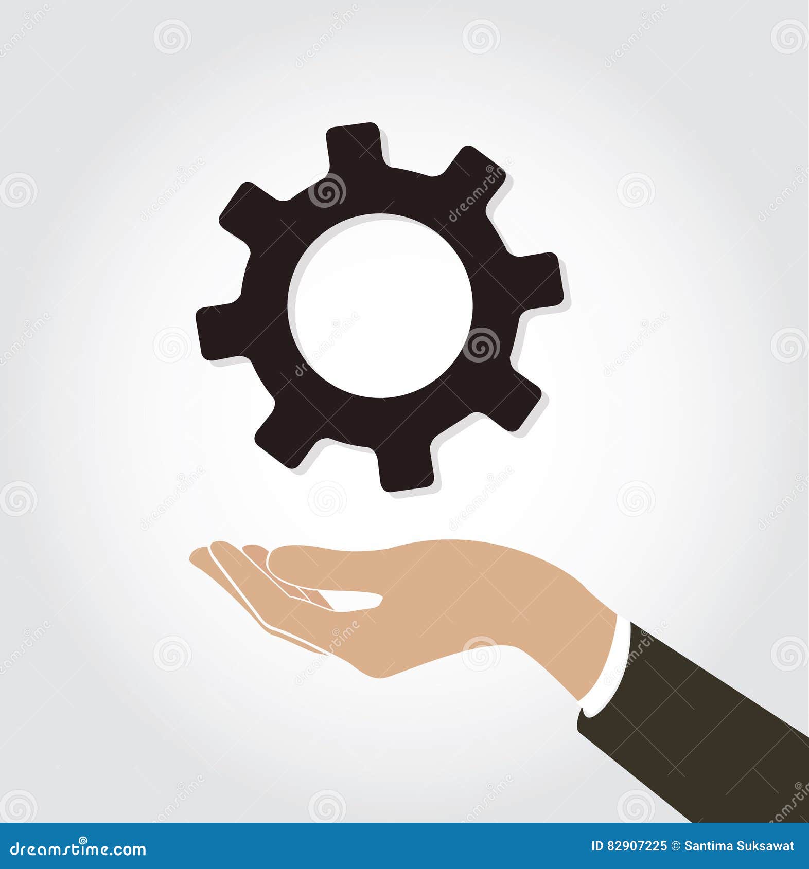 Hand Holding Gear Icon Vector Stock Vector - Illustration of concept ...