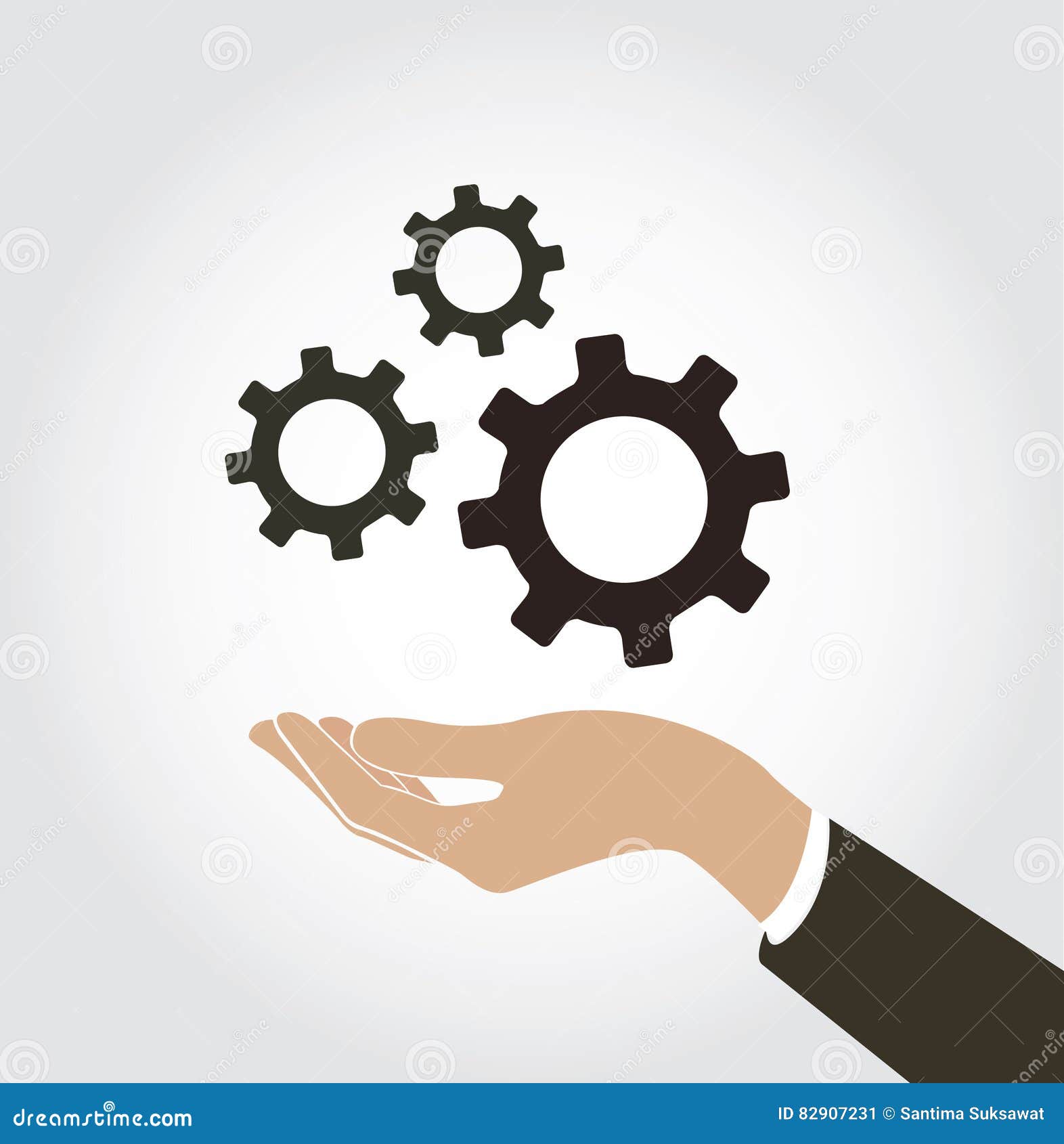 Hand Holding Gear Icon Vector Stock Vector - Illustration of industrial ...