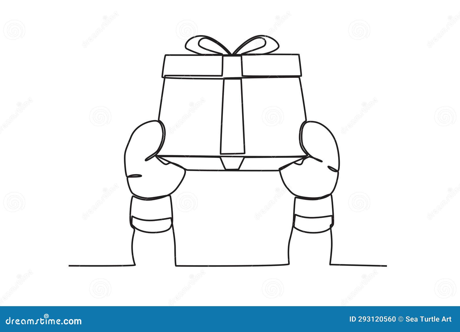 Hand-holding gift box stock illustration. Illustration of template ...