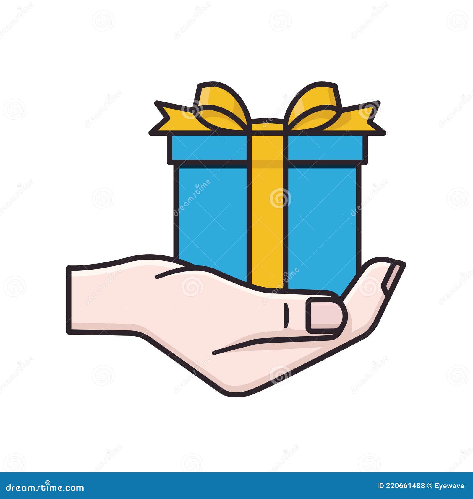 Hand Holding a Gift Box Isolated Vector Illustration Stock Vector ...