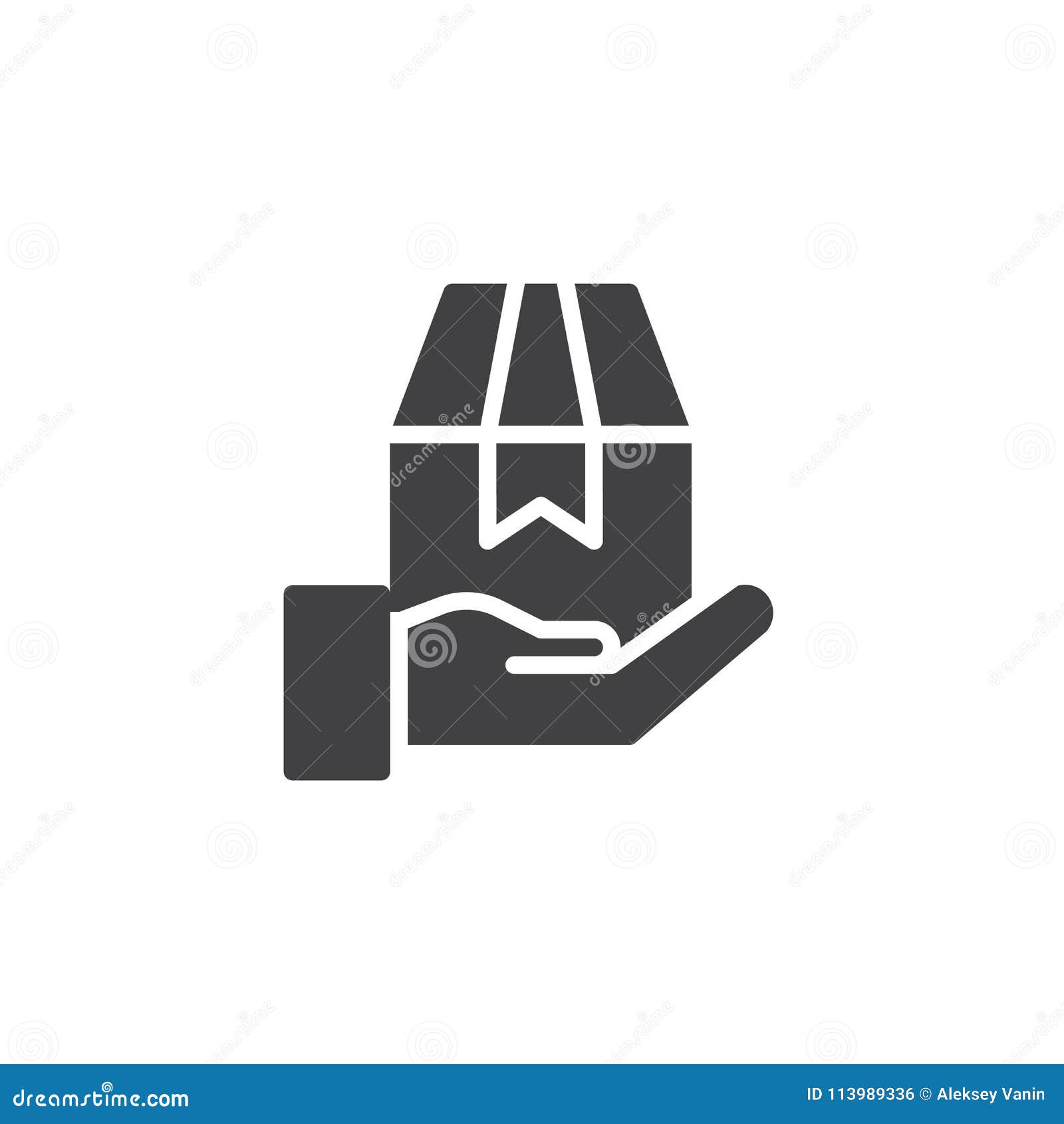 Hand Holding Gift Box Vector Icon Stock Vector - Illustration of ...