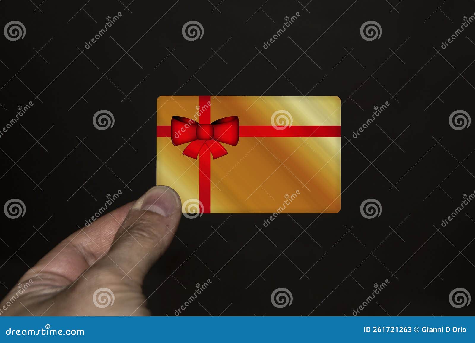 Hand holding a gift card stock image. Image of gift - 261721263