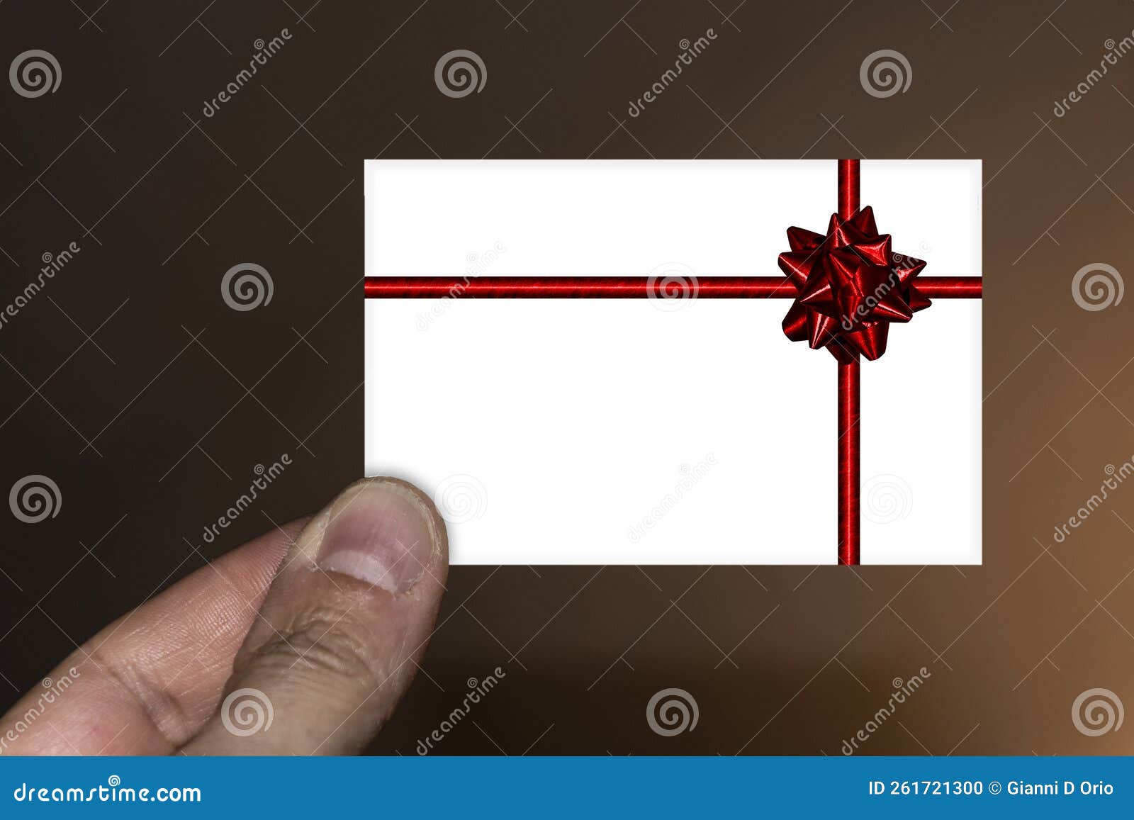 Hand holding a gift card stock photo. Image of commerce - 261721300