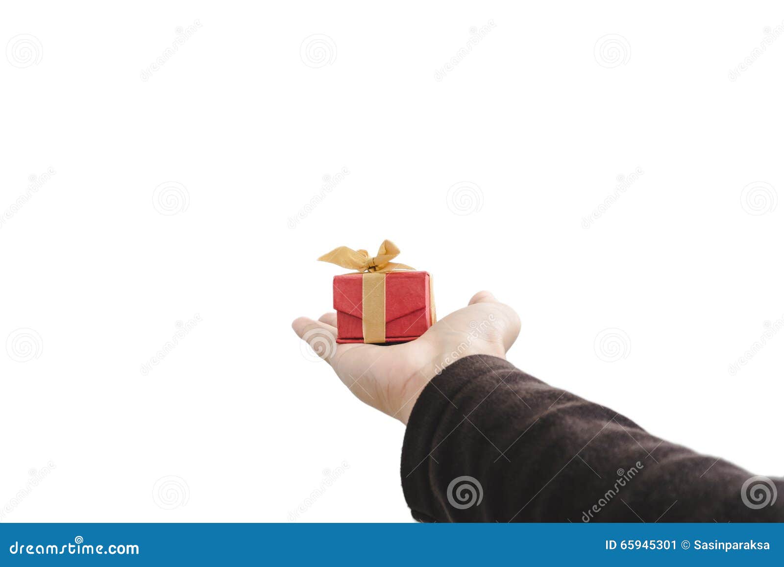 Hand Holding, Giving or Receiving Gift Box, Isolated on White ...