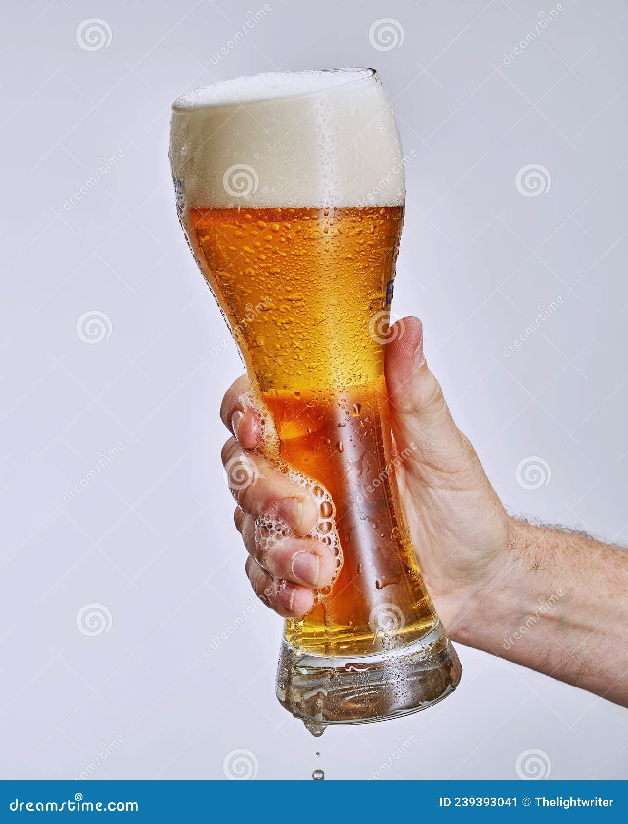 Hand Holding Glass Of Beer Stock Image Image Of Cold 239393041