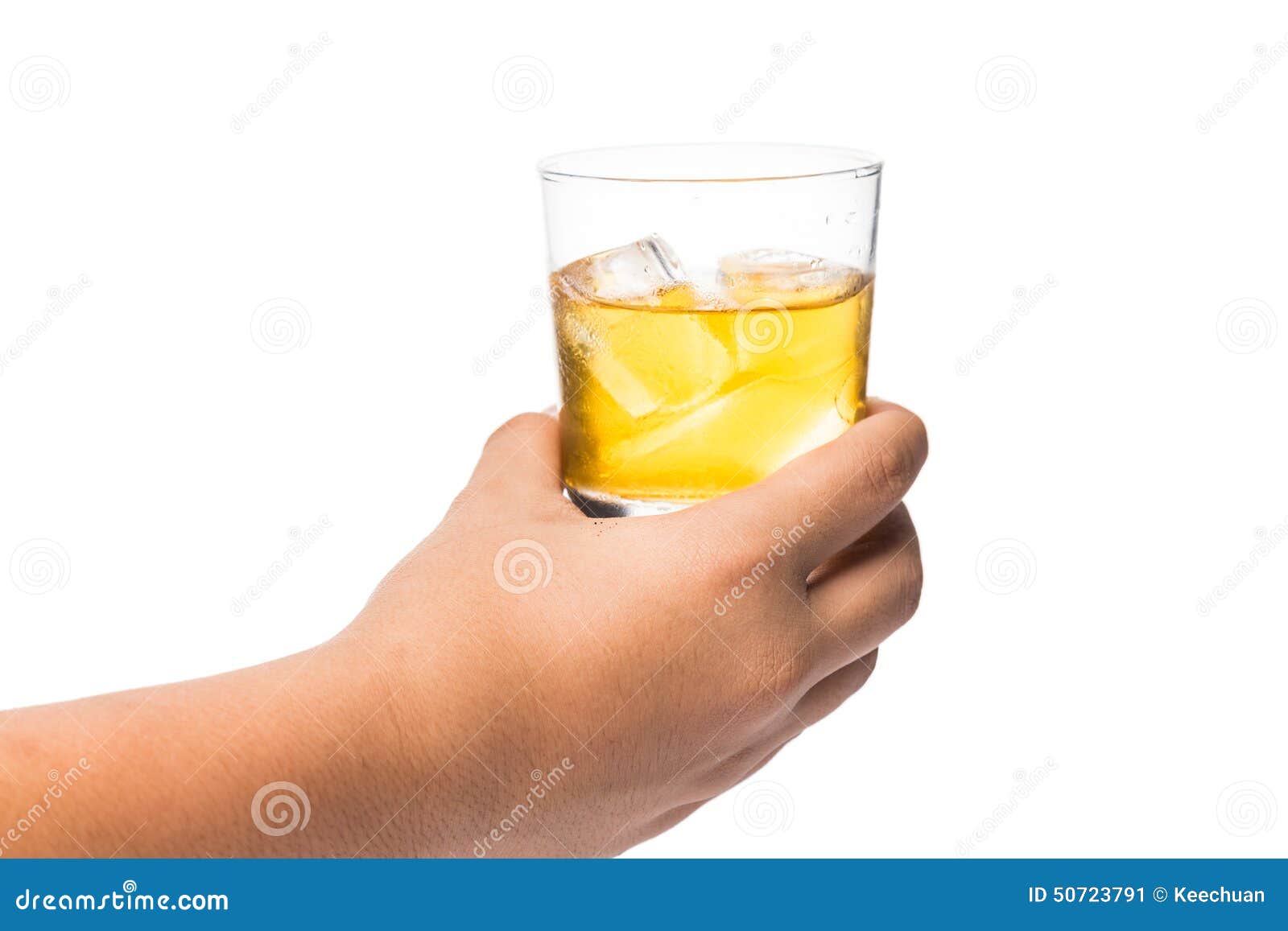 Hand Holding a Glass of Whiskey on the Rocks Stock Image - Image of ...