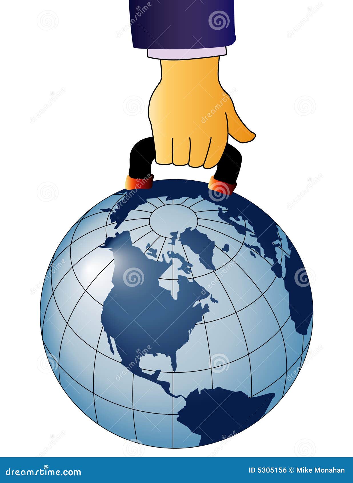 Hand Holding Globe stock vector. Illustration of clipart - 5305156