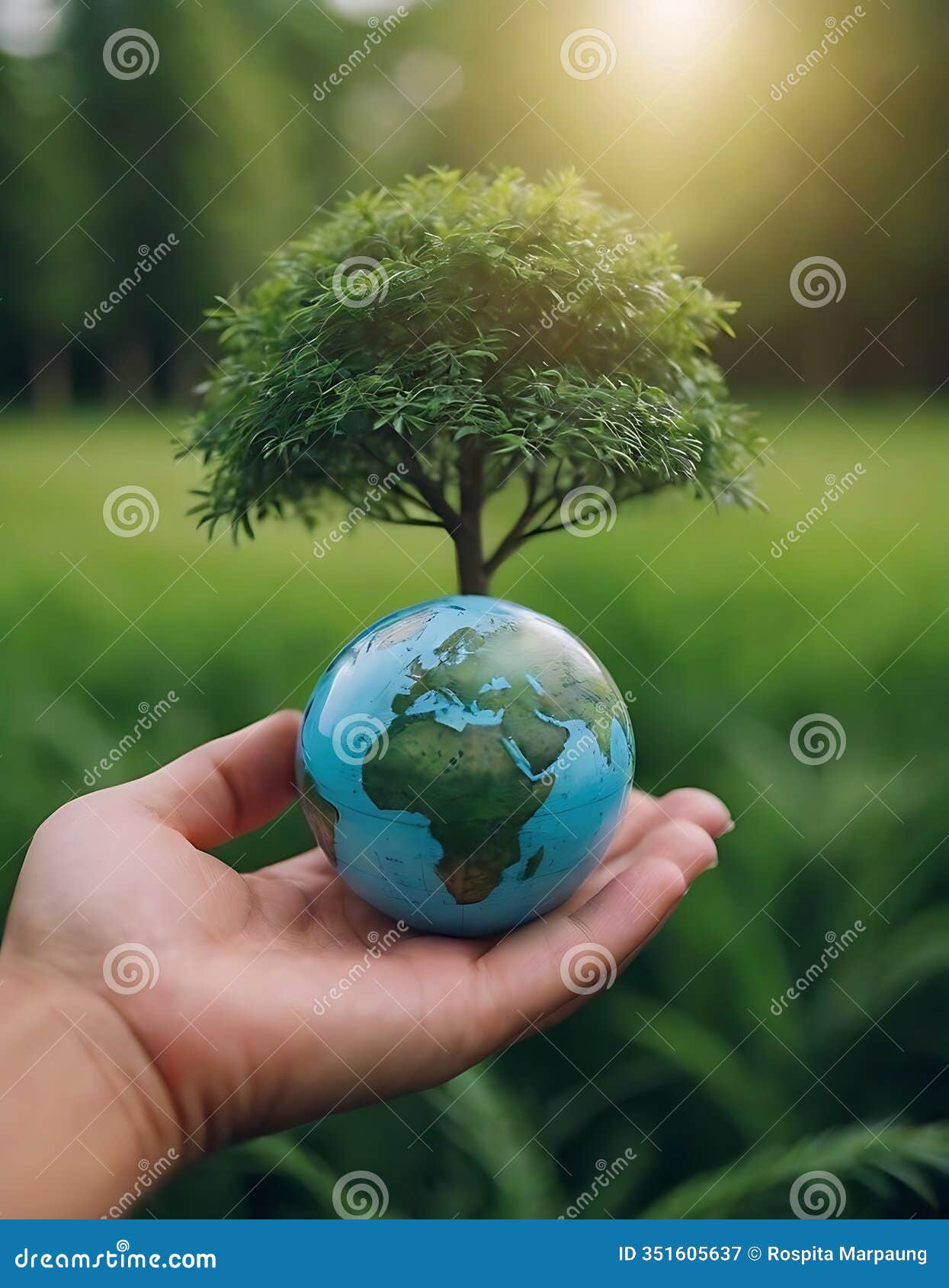 A Hand Holding a Globe As a Symbol World Need Trees. Care of the ...