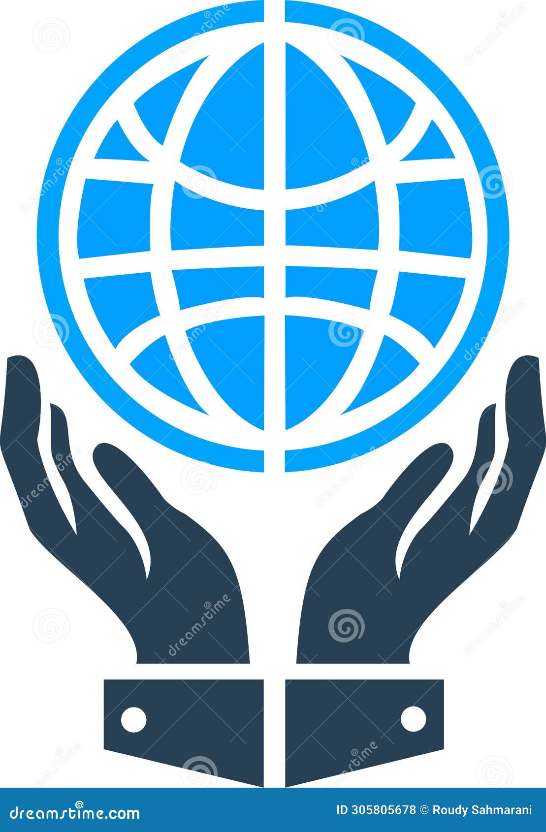 Hand Holding the Globe Technology Logo Template Stock Illustration ...