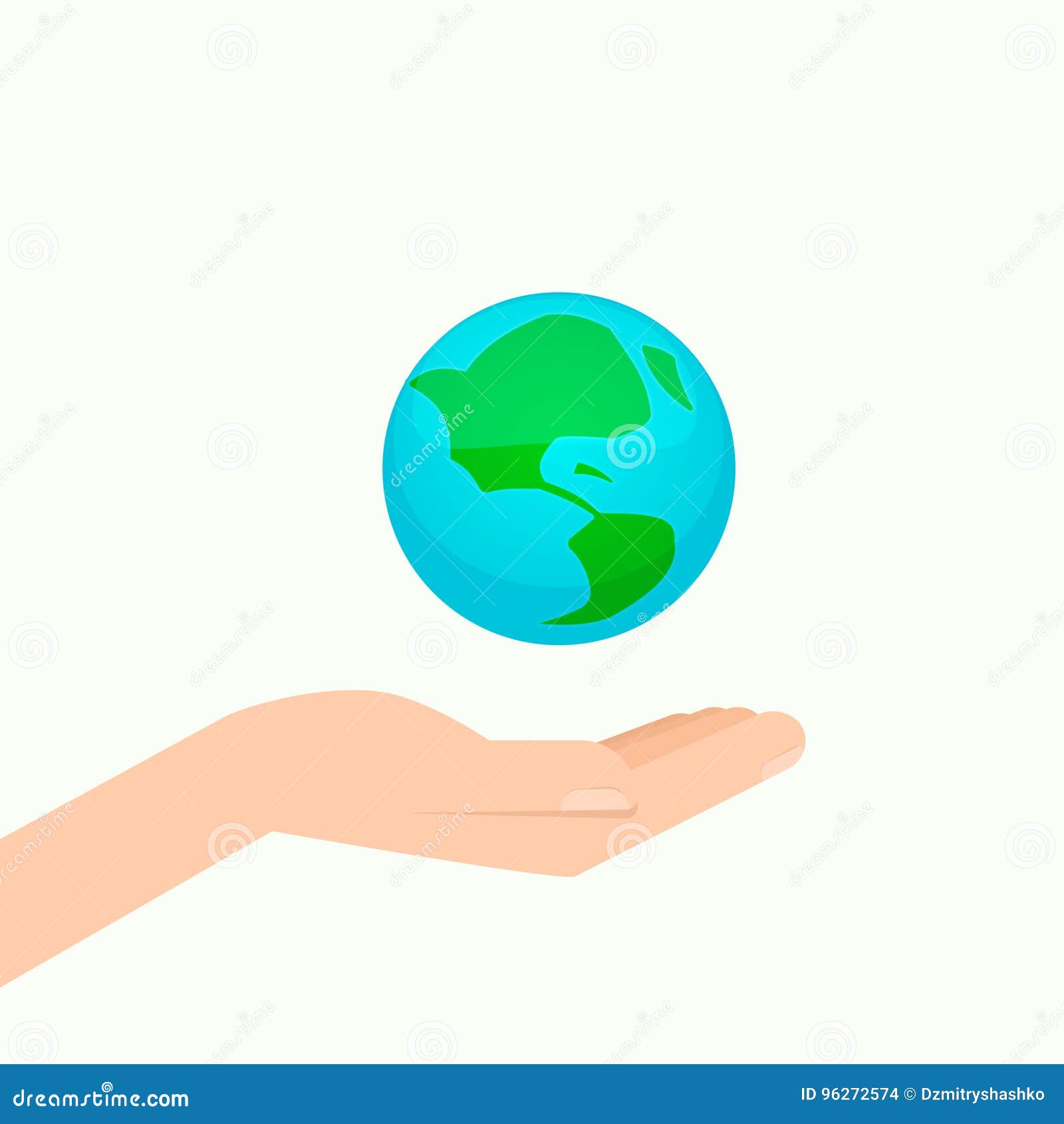 Hand holding globe stock vector. Illustration of nature - 96272574