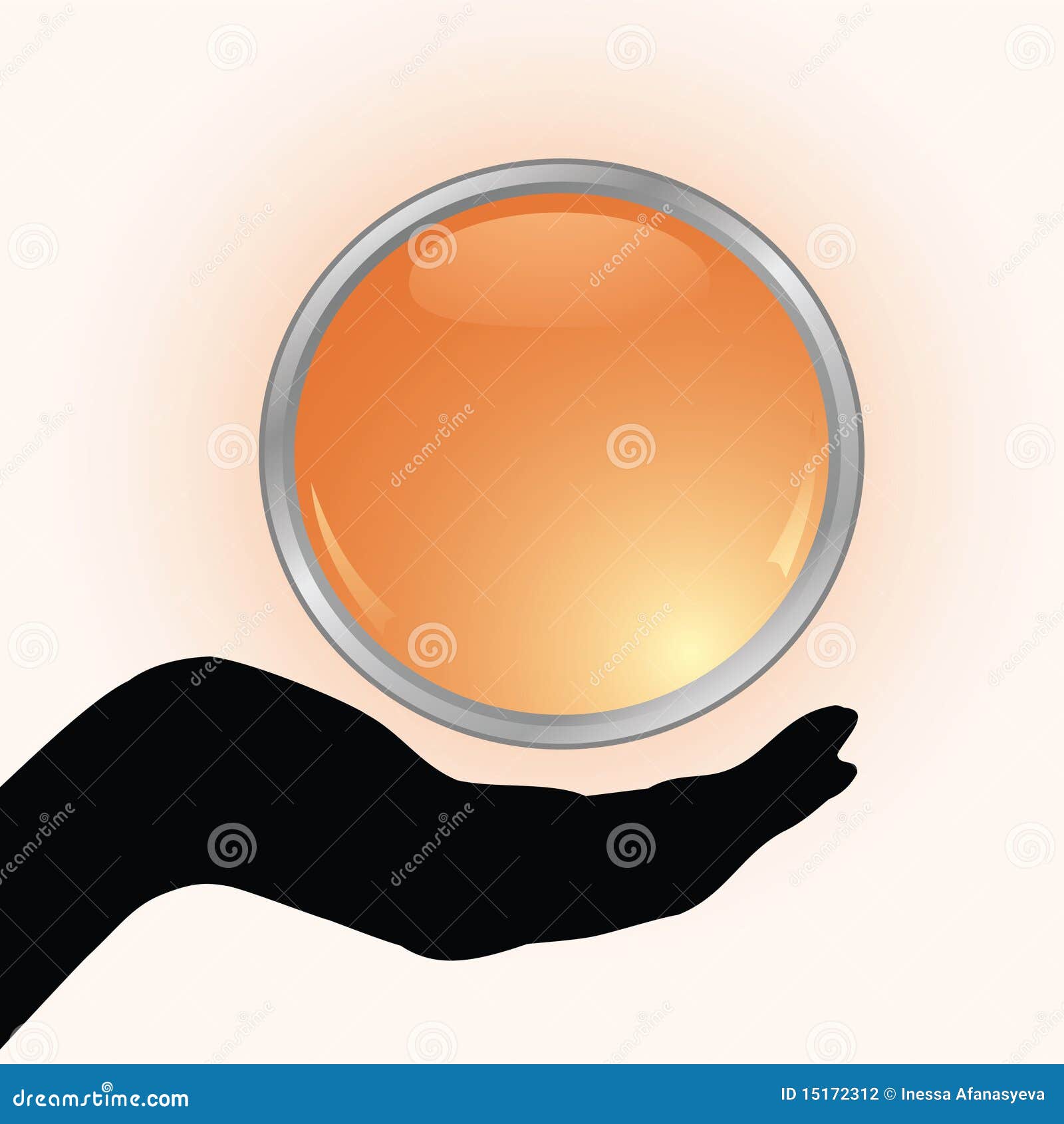 Hand Holding the Gold Button Stock Vector - Illustration of imprint ...