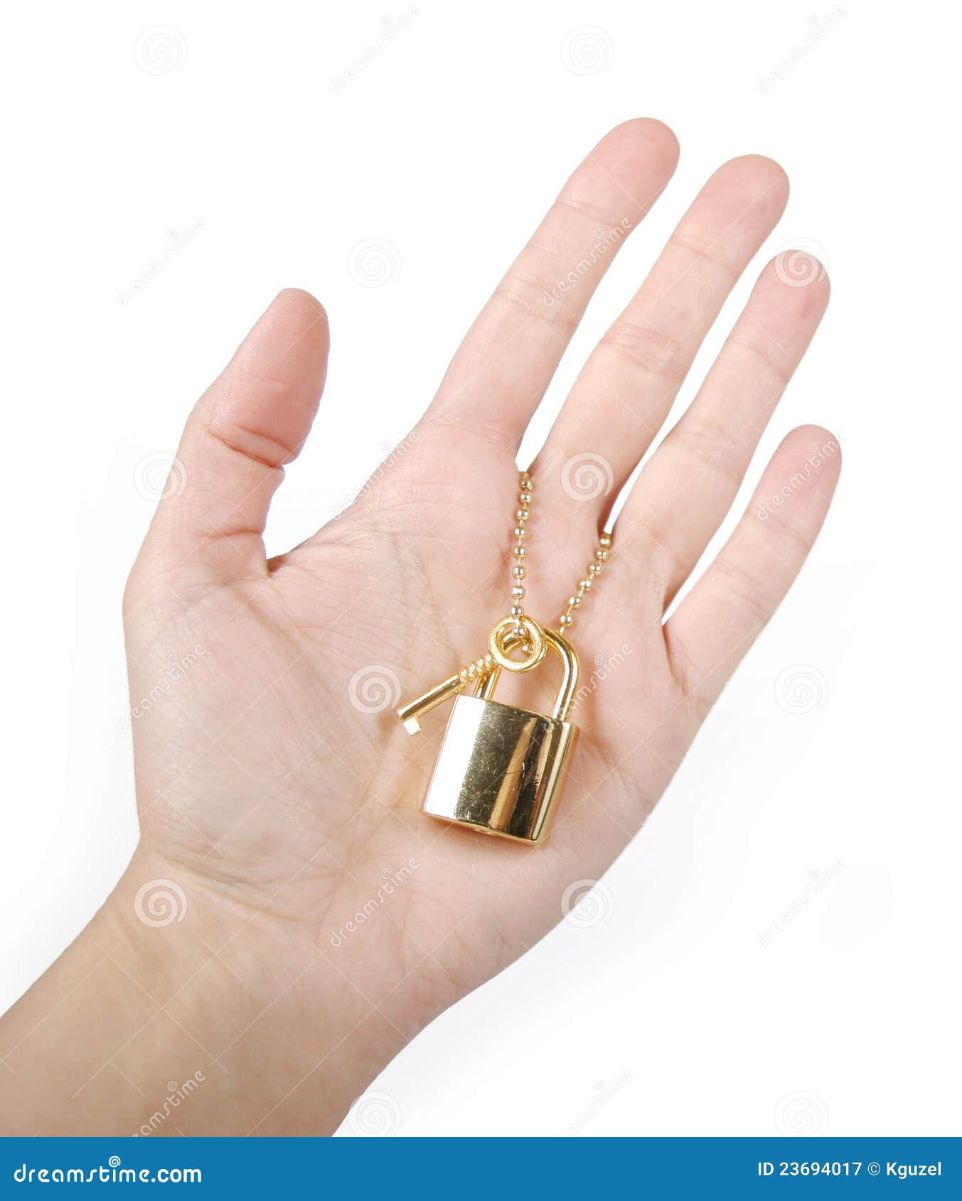 Hand Holding Golden Key and Lock Stock Image - Image of entrance, luck ...