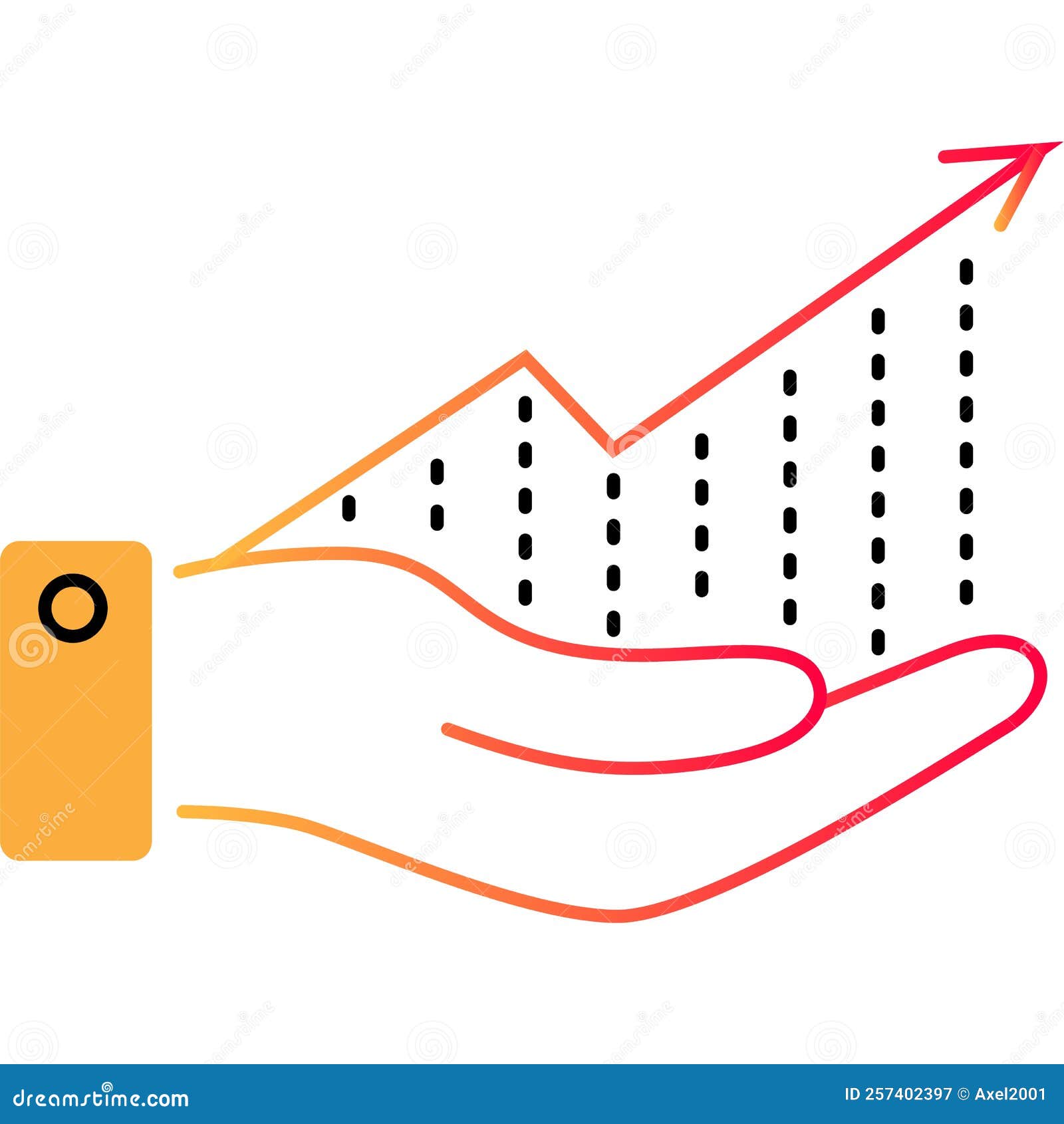 Hand Holding Graph, Financial Growth Vector Icon Stock Vector ...