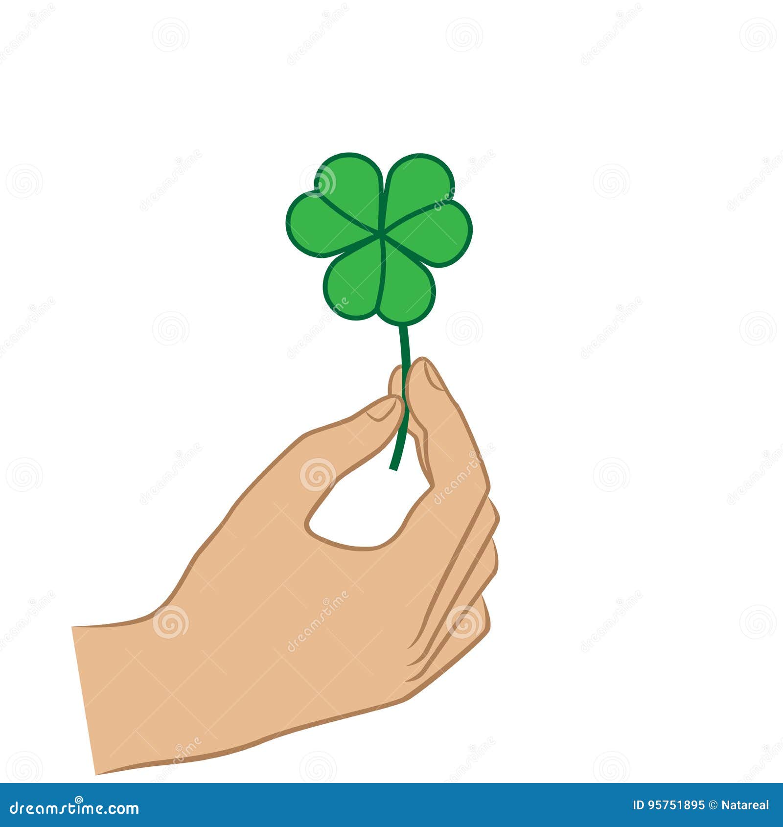 Hand Holding a Green Clever Leaf Stock Vector - Illustration of hope ...