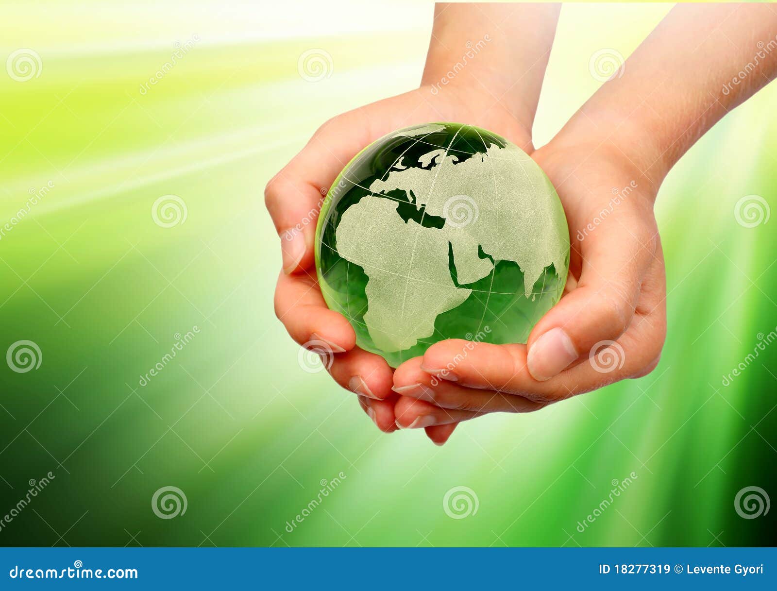 Hand Holding the Green Earth Stock Image - Image of conquering, global ...