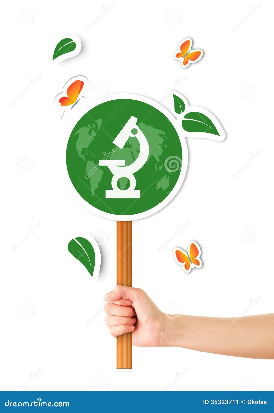 Hand Holding Green Science Sign Stock Image - Image of background ...