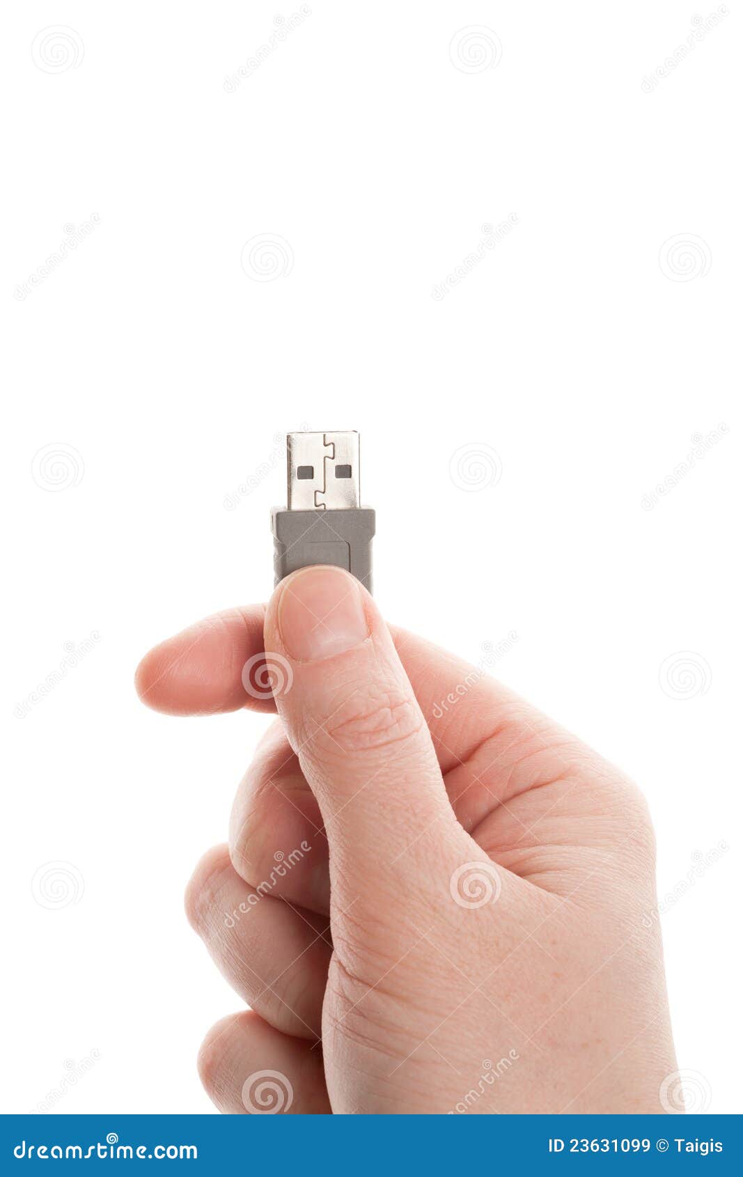 Hand Holding Grey USB Cable Stock Image - Image of background, hold ...