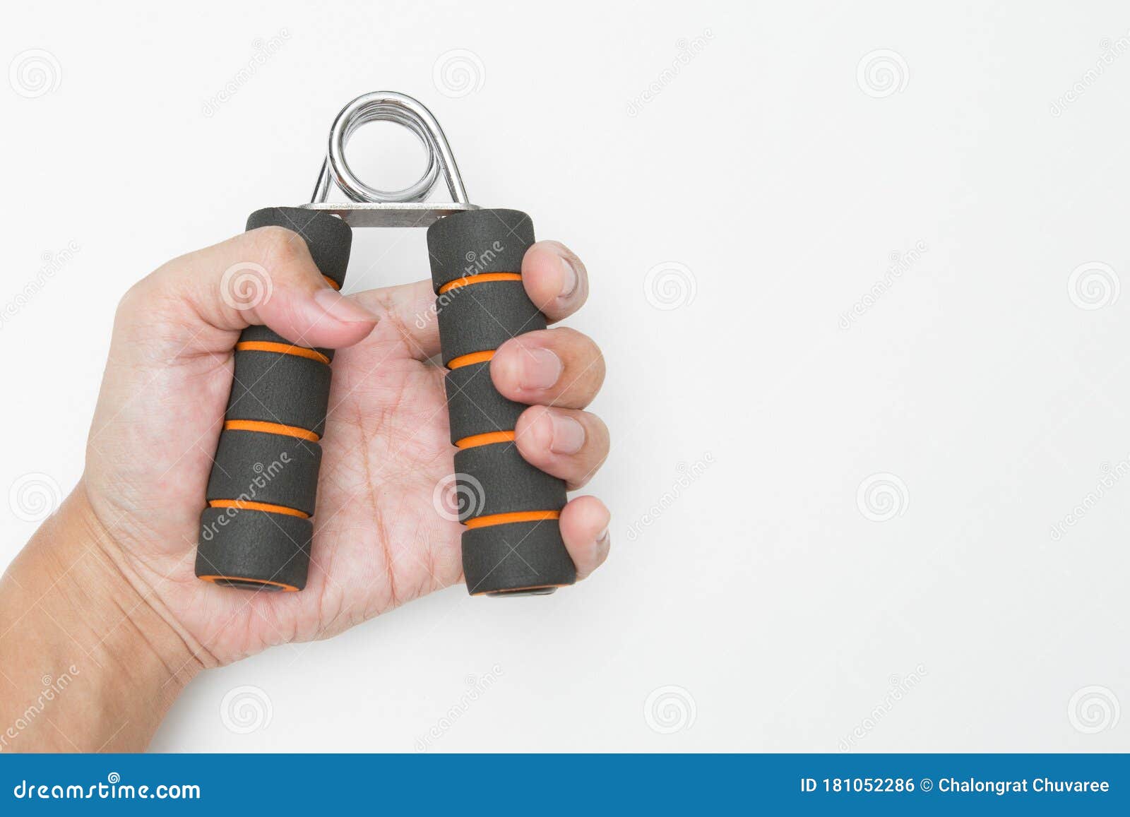 The Hand is Holding Hand Grip for Finger Exercise on White Background ...
