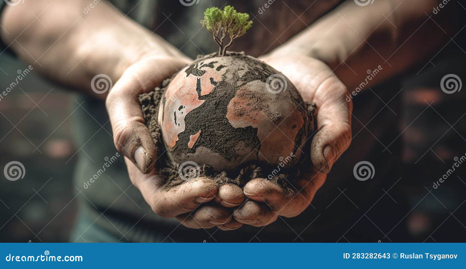 Hand Holding Ground with Sprout, Concept of Saving the Earth. Forest ...