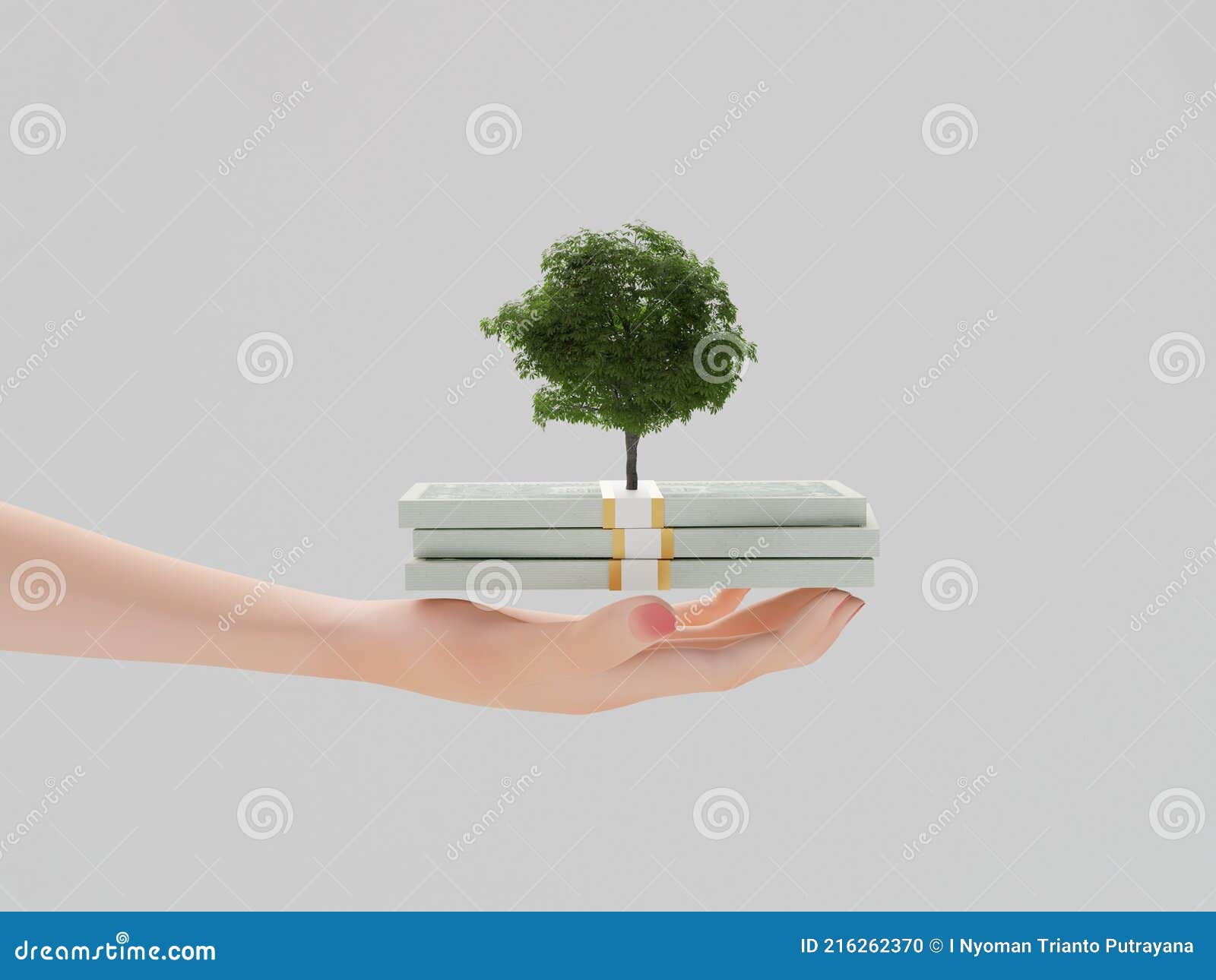 Hand Holding Growing Money Tree Stock Illustration - Illustration of ...