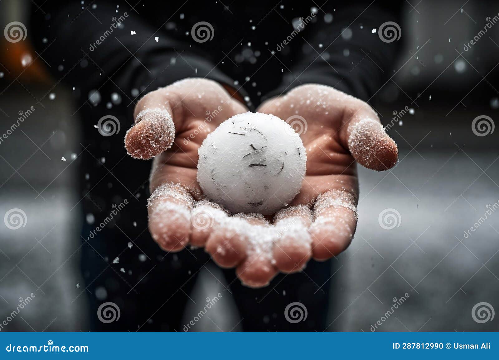 Hand Holding Hail after Hailstorm. AI Stock Photo - Image of ...