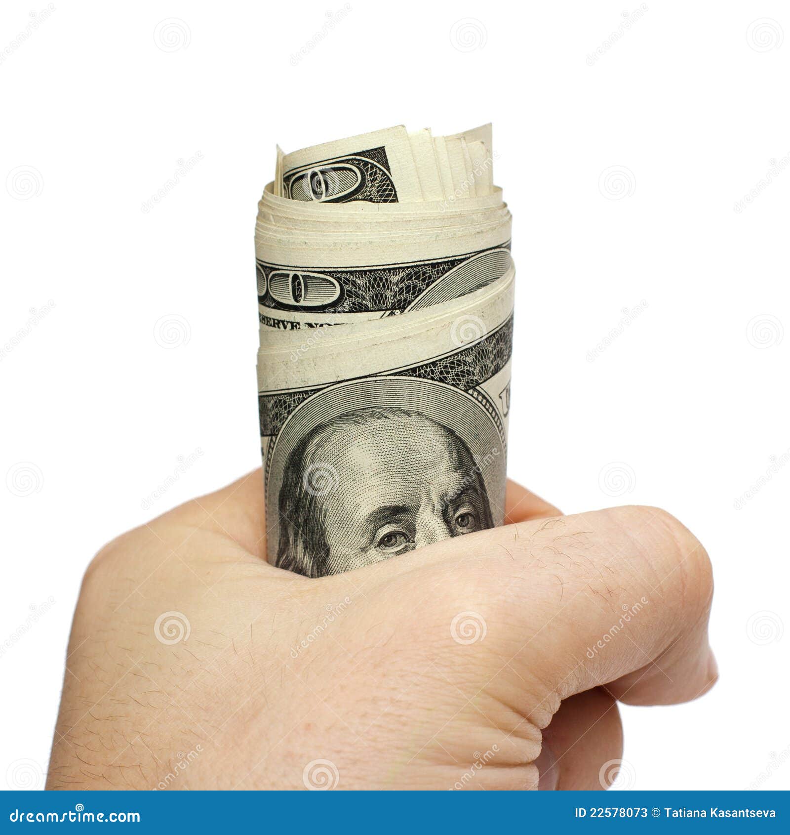 Hand Holding a Handful of Dollars. Stock Image - Image of cash, paying ...