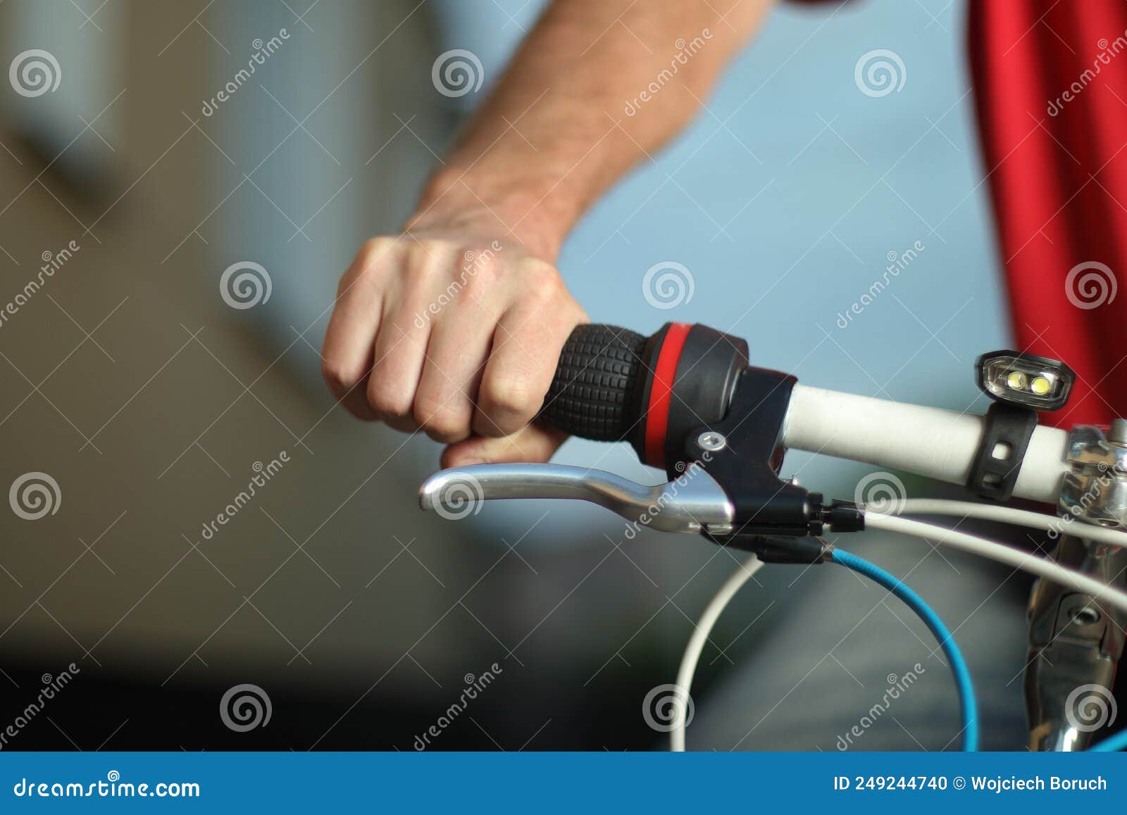 A Hand Holding a Handlebars of a Bicycle Stock Photo - Image of bicycle ...