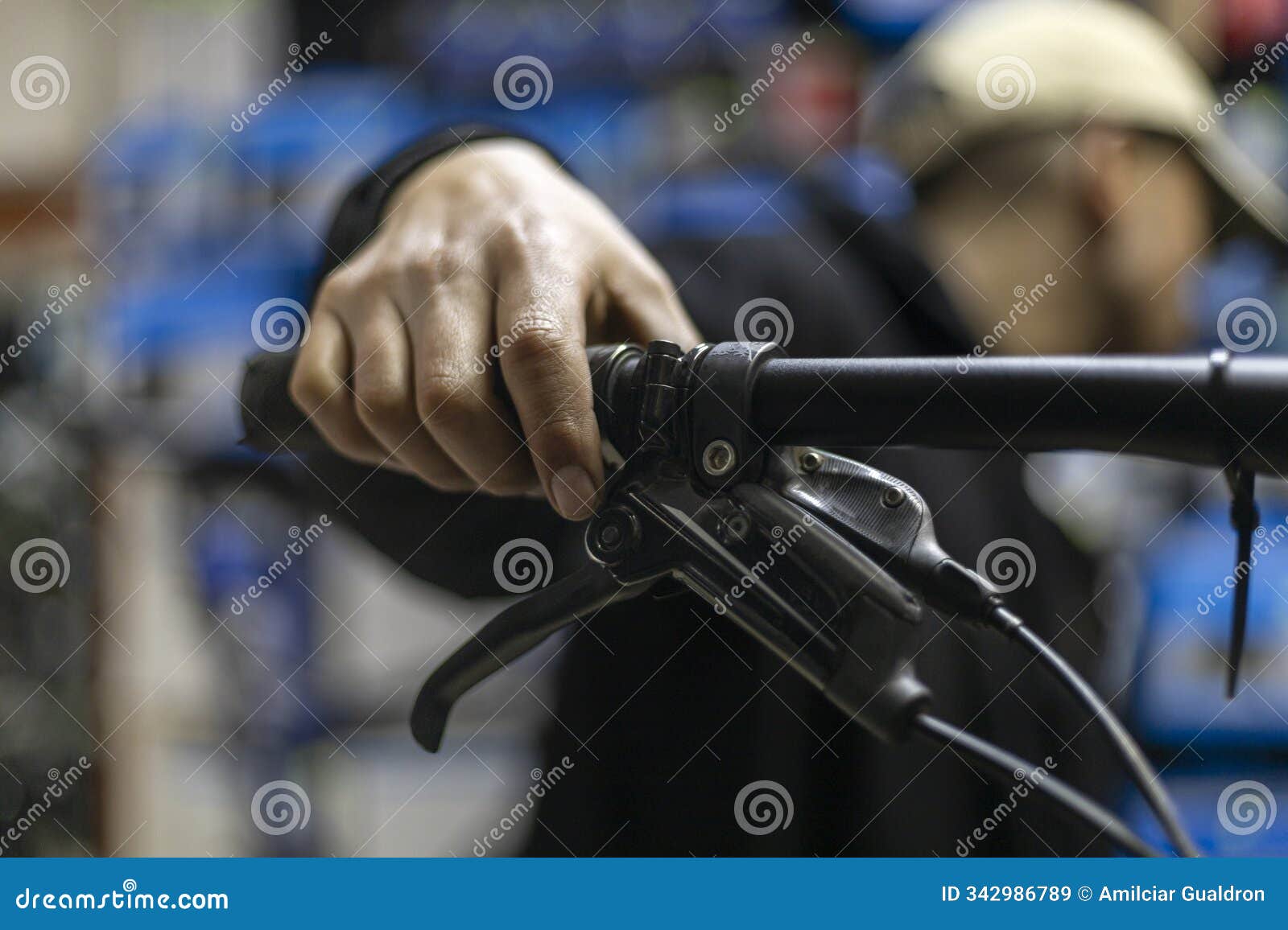 Hand Holding the Handlebars of a Bicycle Stock Image - Image of ...