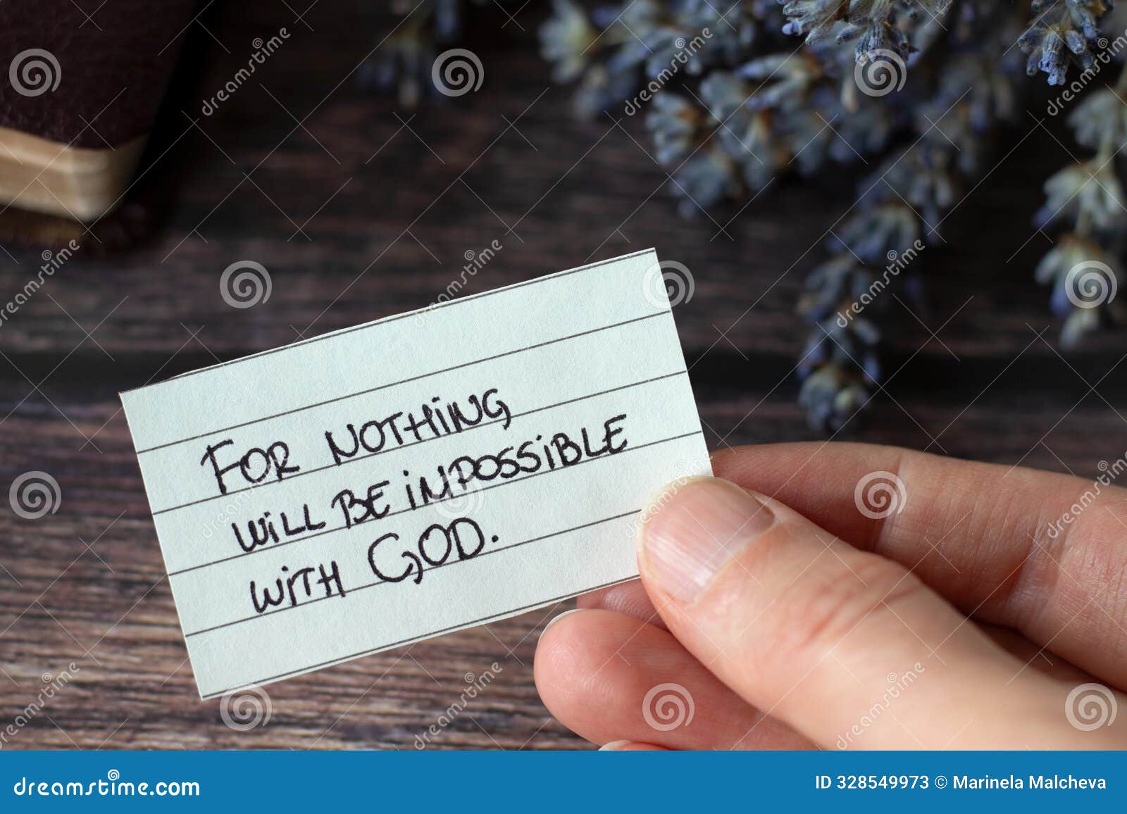 Hand Holding Handwritten Note: Nothing Will Be Impossible with God ...