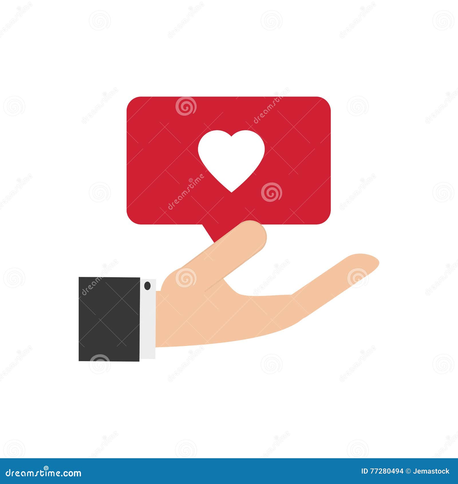 Hand Holding Heart Notification Icon Stock Vector - Illustration of ...