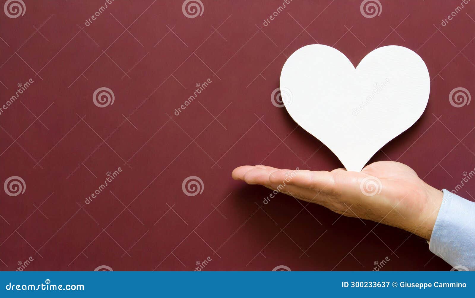 Hand Holding a Heart Symbol, Copy Space on a Side Stock Illustration ...